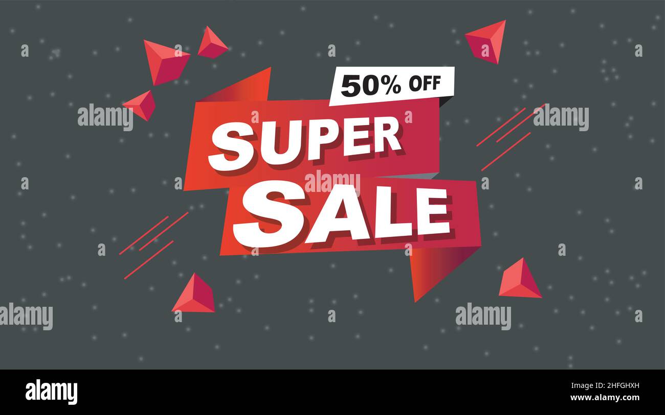 Super sale banner -50 off Stock Vector Image & Art - Alamy