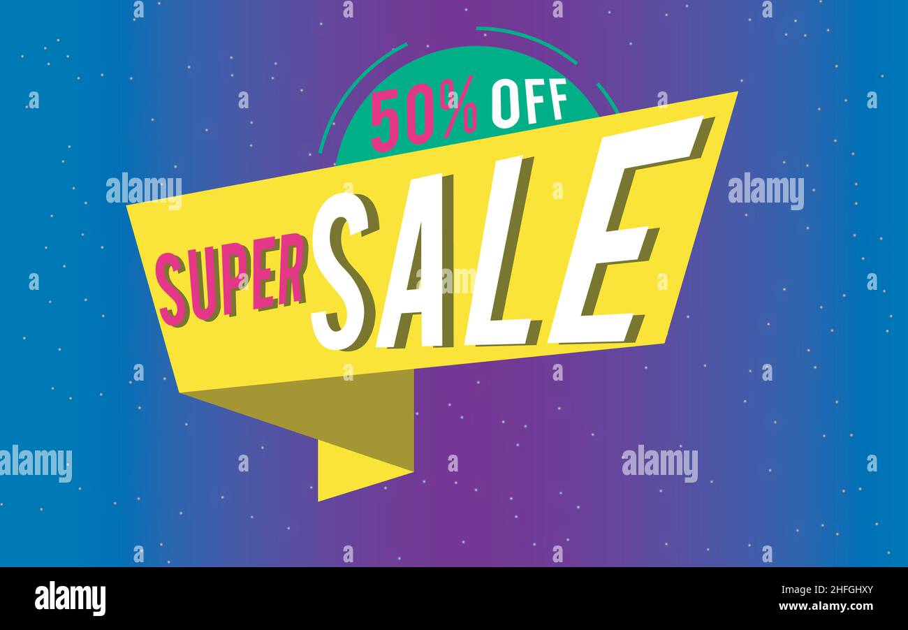 sale banner geometric -50 with orange yellow purple colors special ...