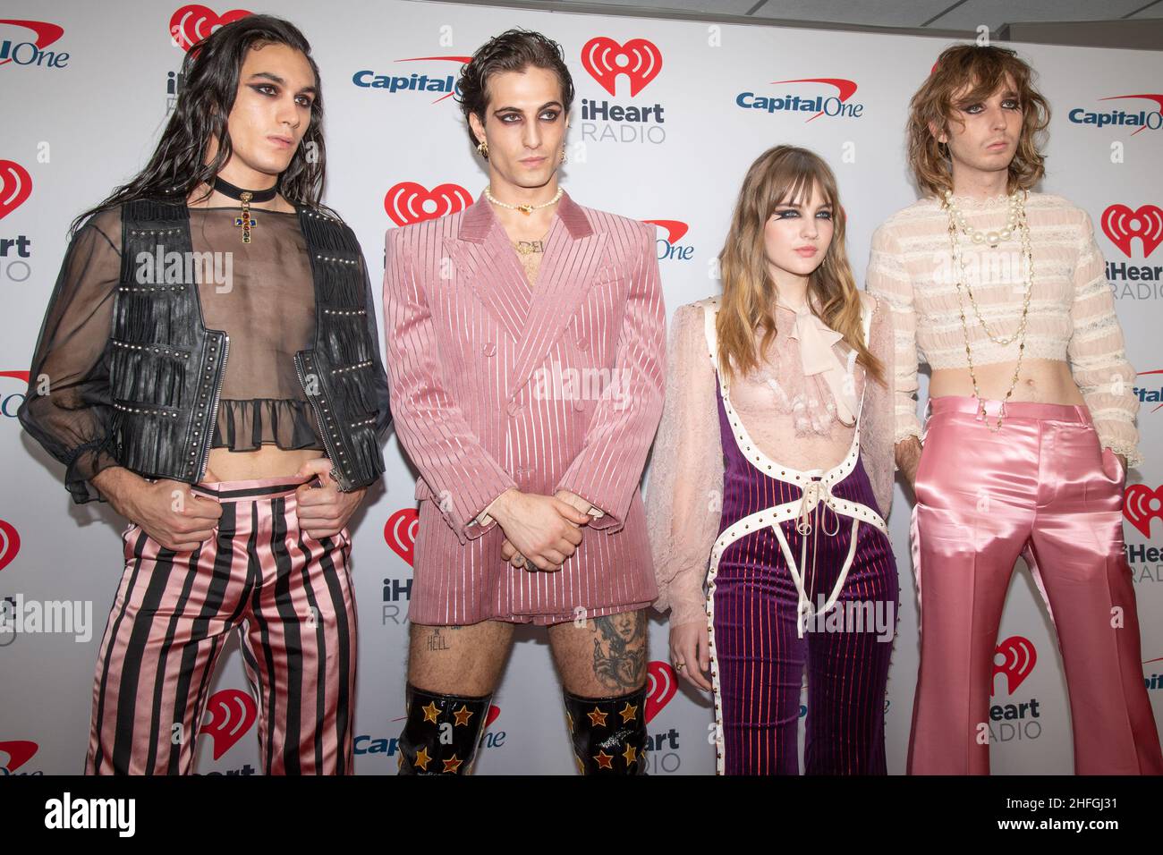 15 January 2022 - Los Angeles, California - (L-R) Ethan Torchio, Damiano David, Victoria De ...