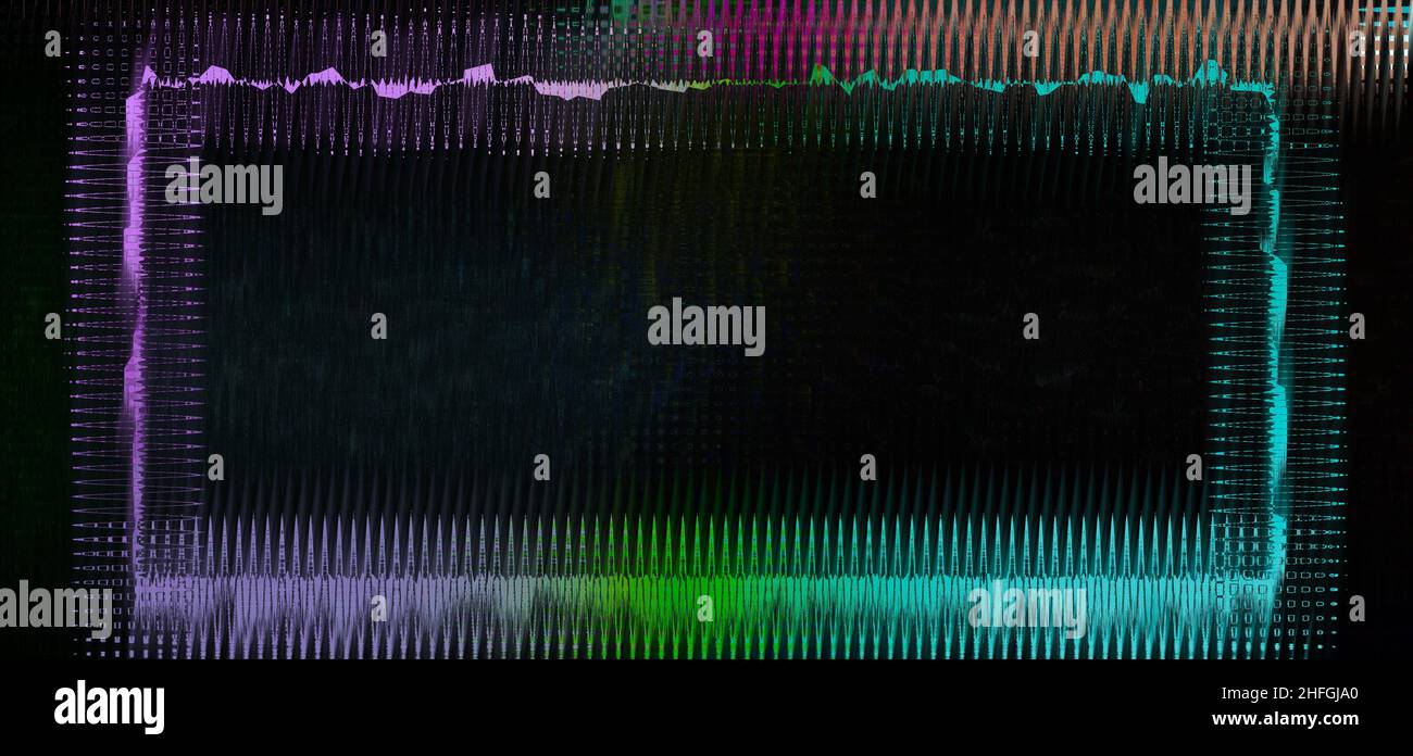 An abstract glitch art border background Stock Photo - Alamy