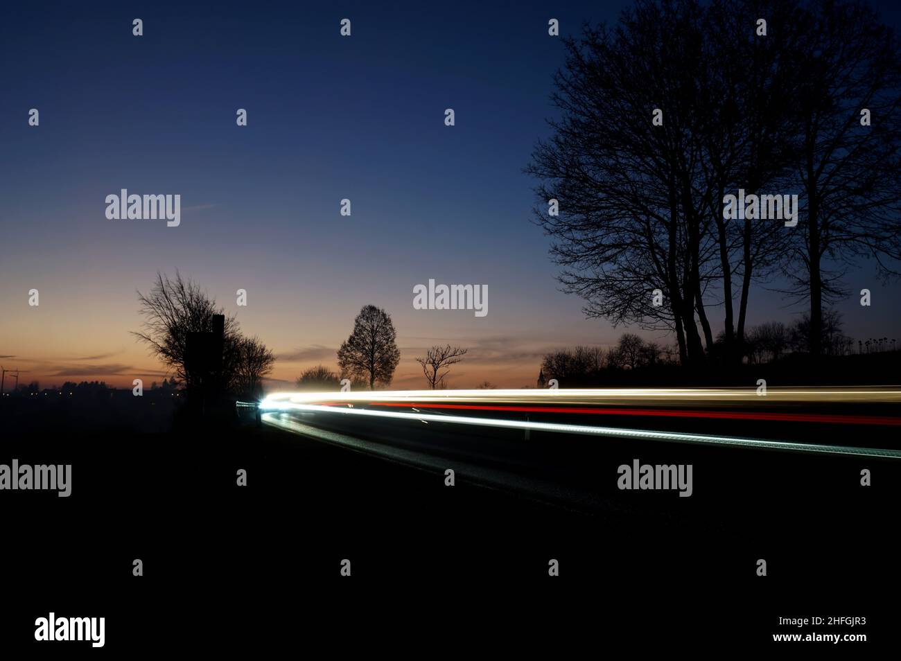 Road at night Stock Photo - Alamy