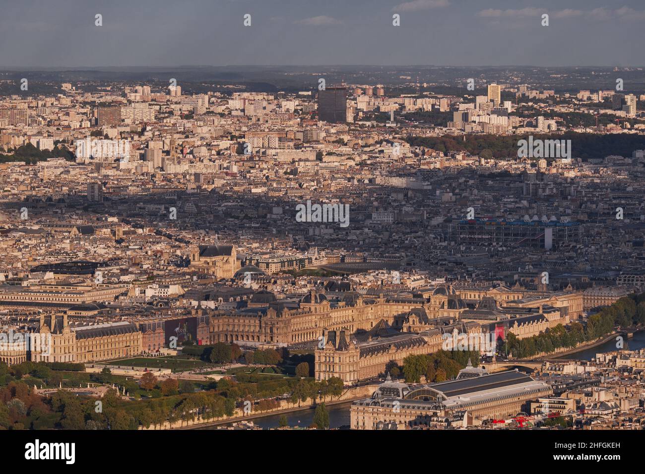 Panorama Aerial View - Skyline of Paris, France. A view from the top ...
