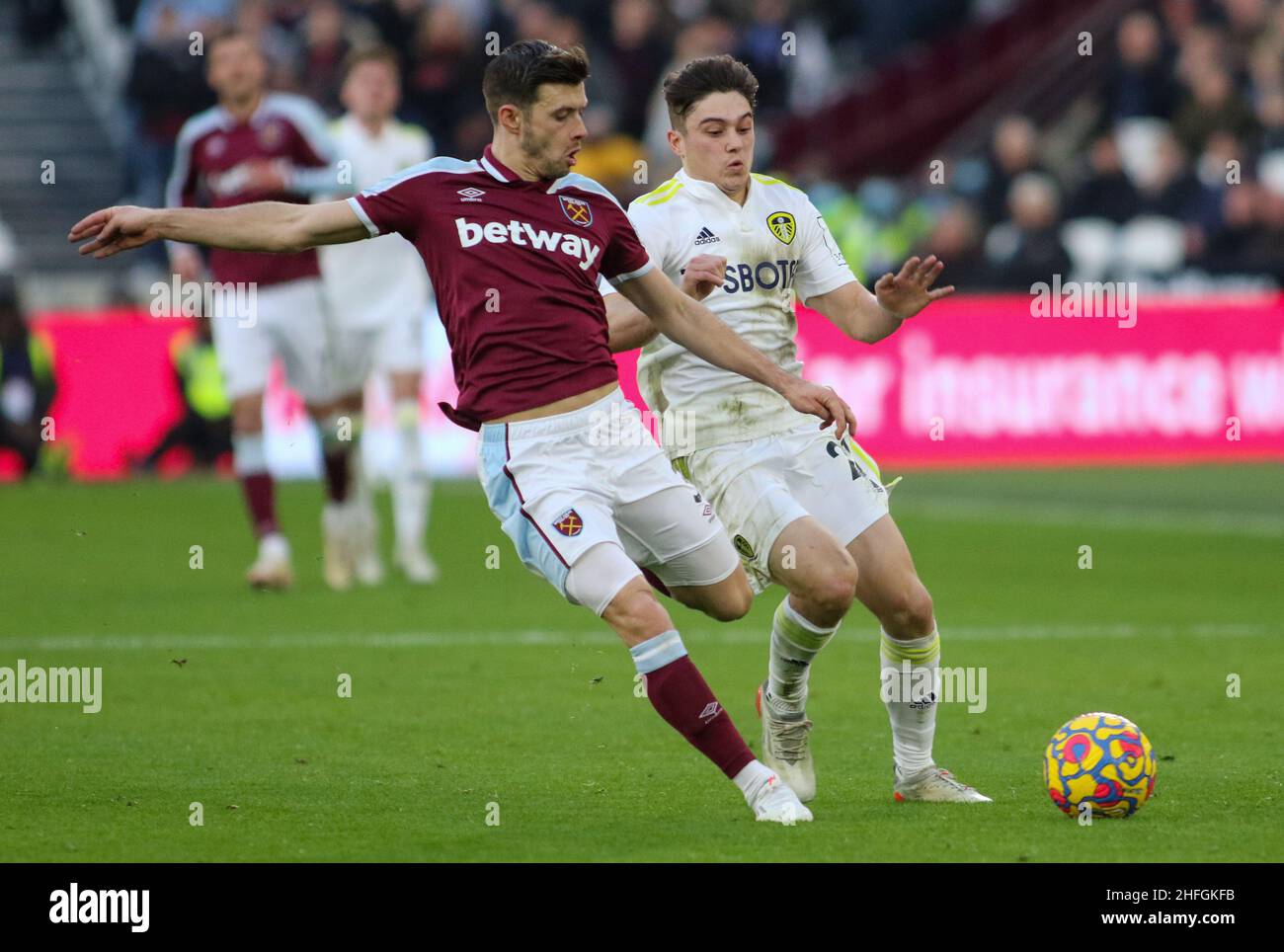 LONDON, UK JAN 16TH West Ham United's Aaron Cresswell is fouled by ...