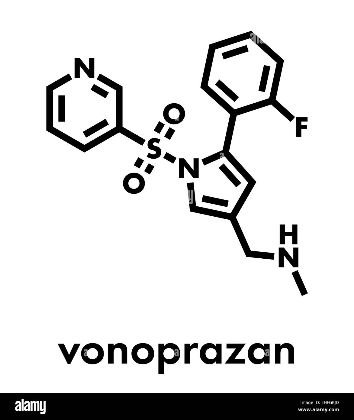 Vonoprazan drug molecule. Skeletal formula Stock Vector Image & Art - Alamy