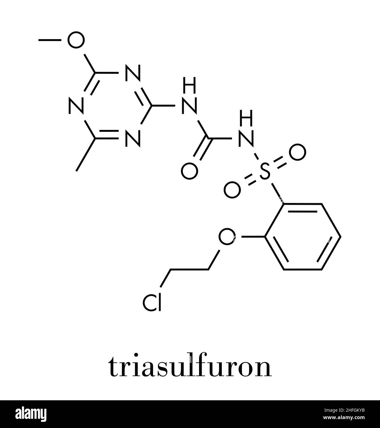 Triasulfuron herbicide molecule. Skeletal formula Stock Vector Image ...
