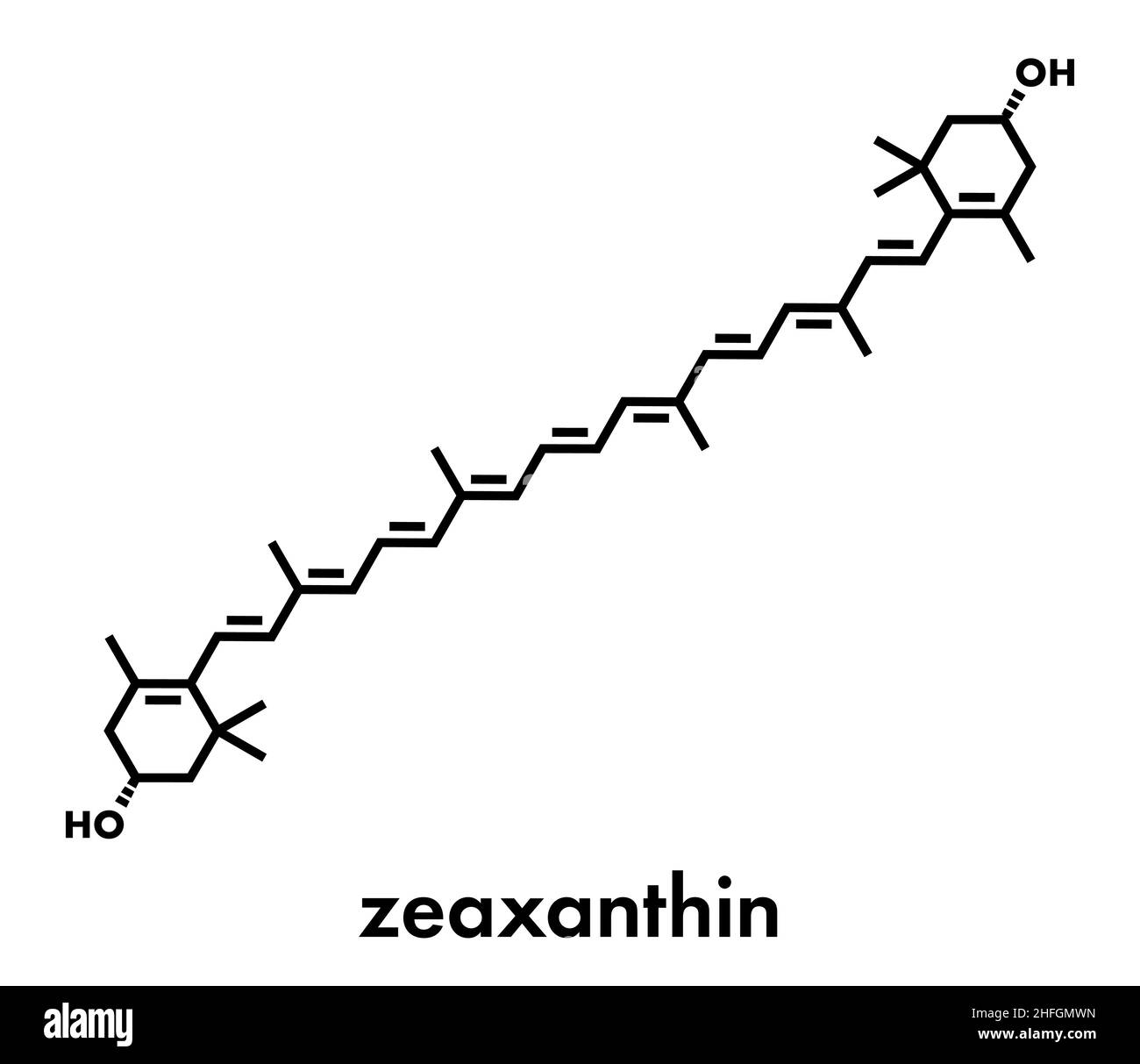 Zeaxanthin yellow pigment molecule. Responsible for color of bell ...