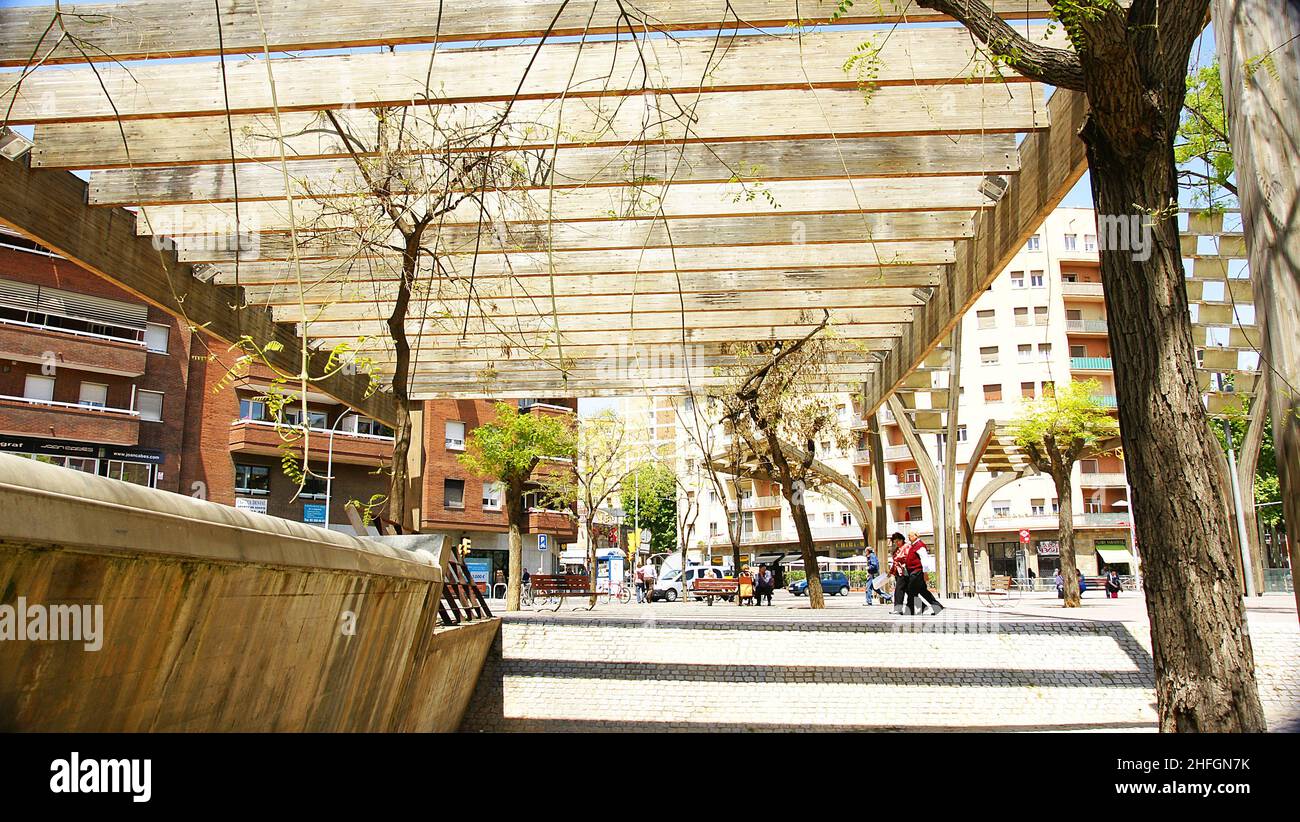 Ornamental structures in Virrey Amat square, Barcelona, Catalunya ...