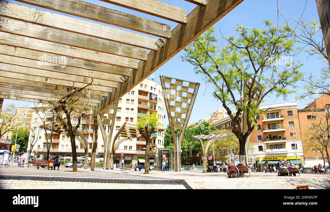 Ornamental structures in Virrey Amat square, Barcelona, Catalunya ...