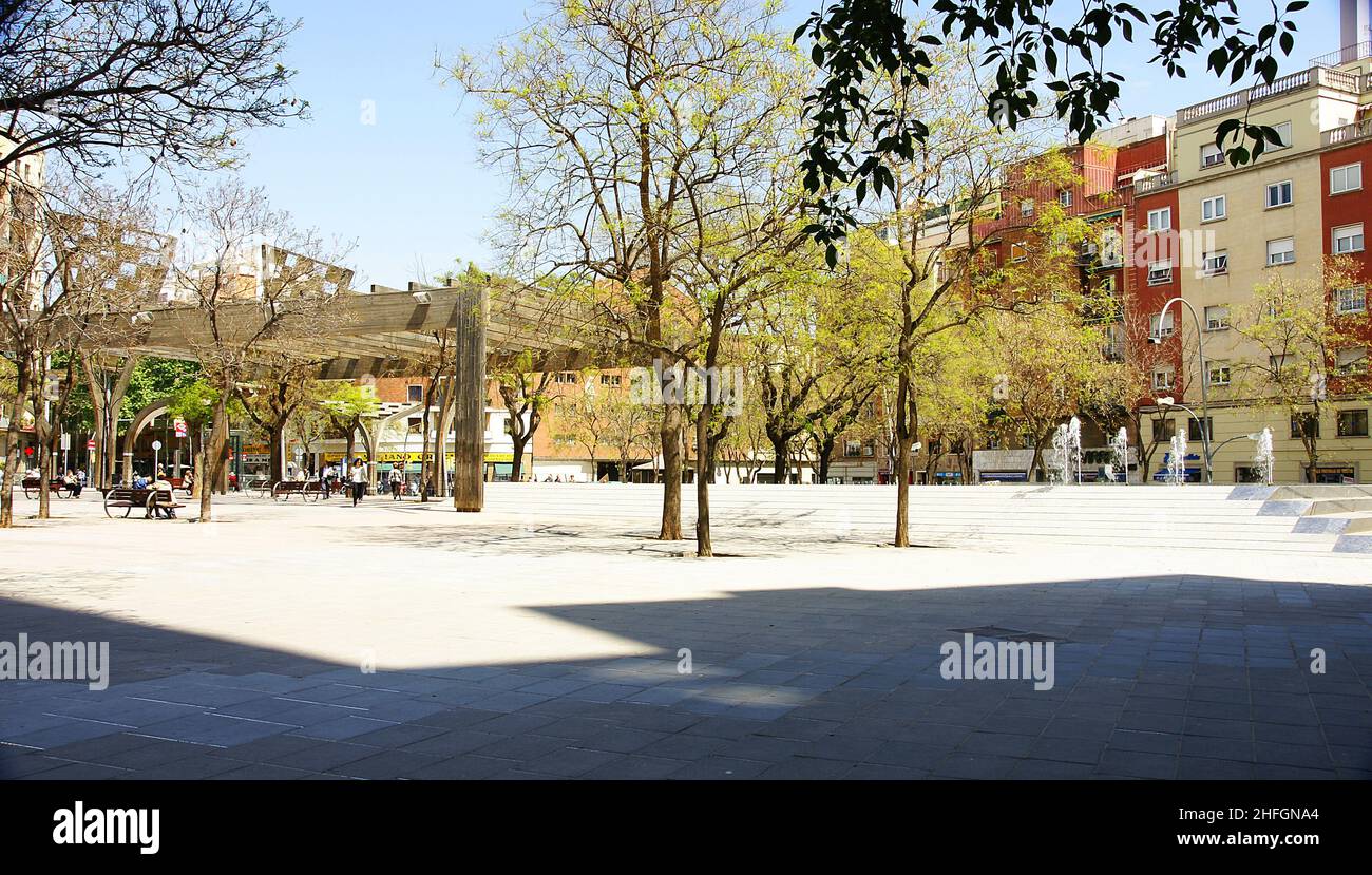 Ornamental structures in Virrey Amat square, Barcelona, Catalunya ...