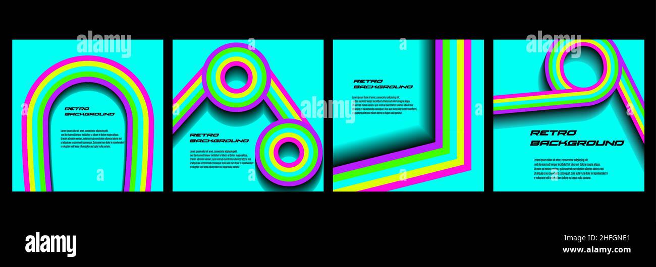 Rainbow neon acid colors poster 70s psychedelic hippie style. Stripes ...