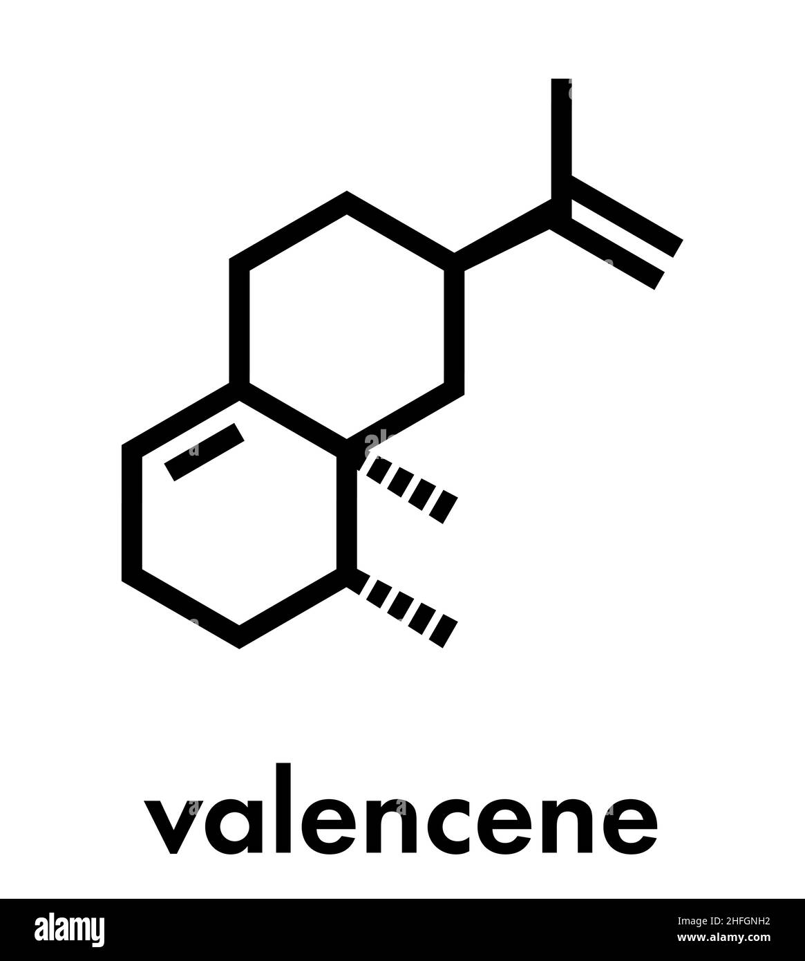 Valencene citrus fruit aroma molecule. Skeletal formula Stock Vector ...