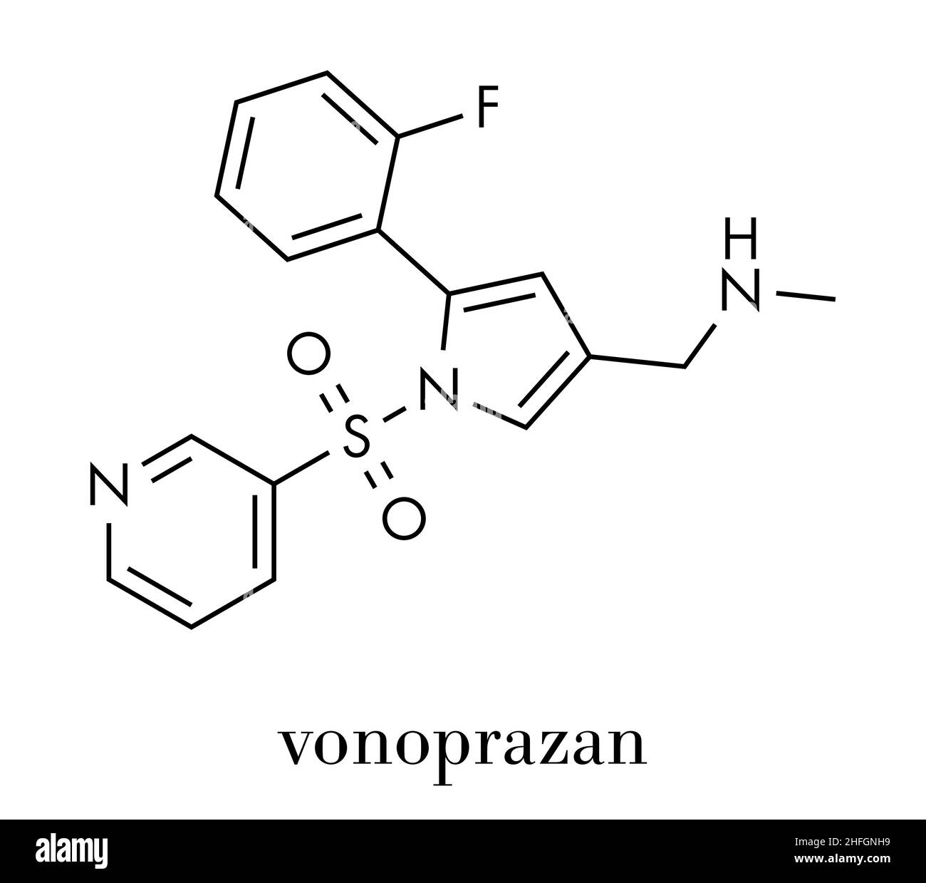 Vonoprazan drug molecule. Skeletal formula Stock Vector Image & Art - Alamy