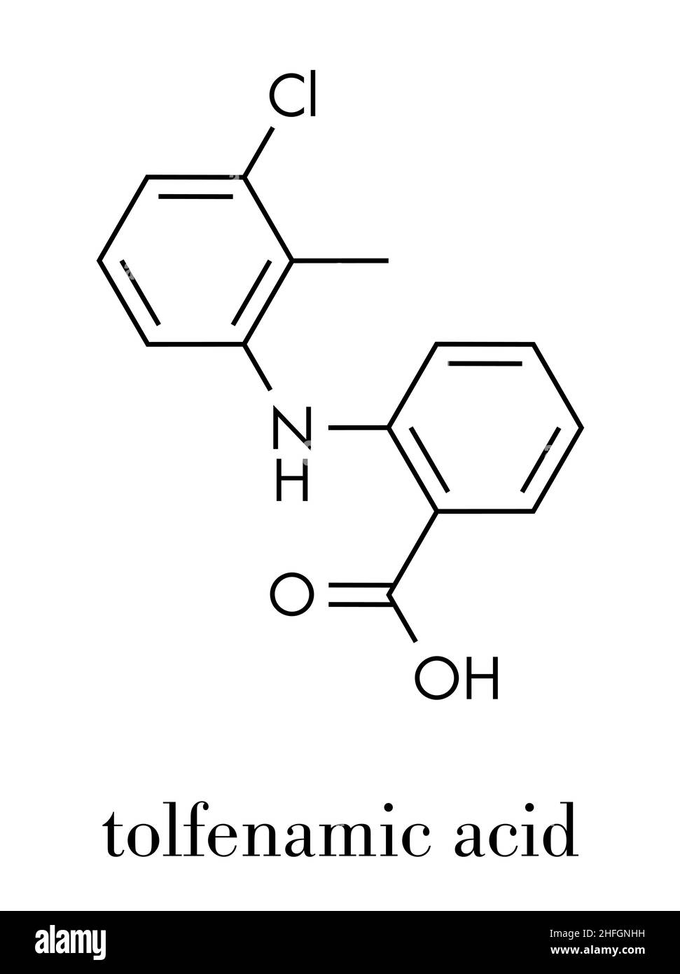 Tolfenamic acid NSAID drug. Used in treatment of inflammation and ...