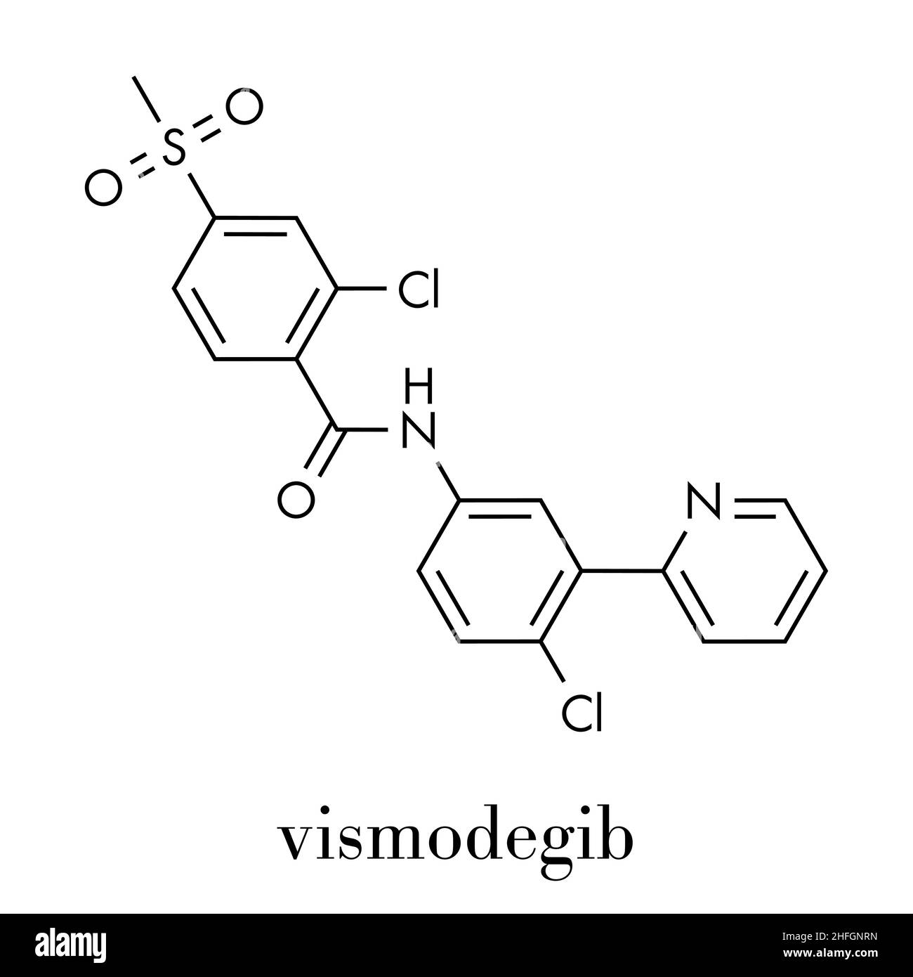 Vismodegib cancer drug molecule. Used in treatment of basal cell ...