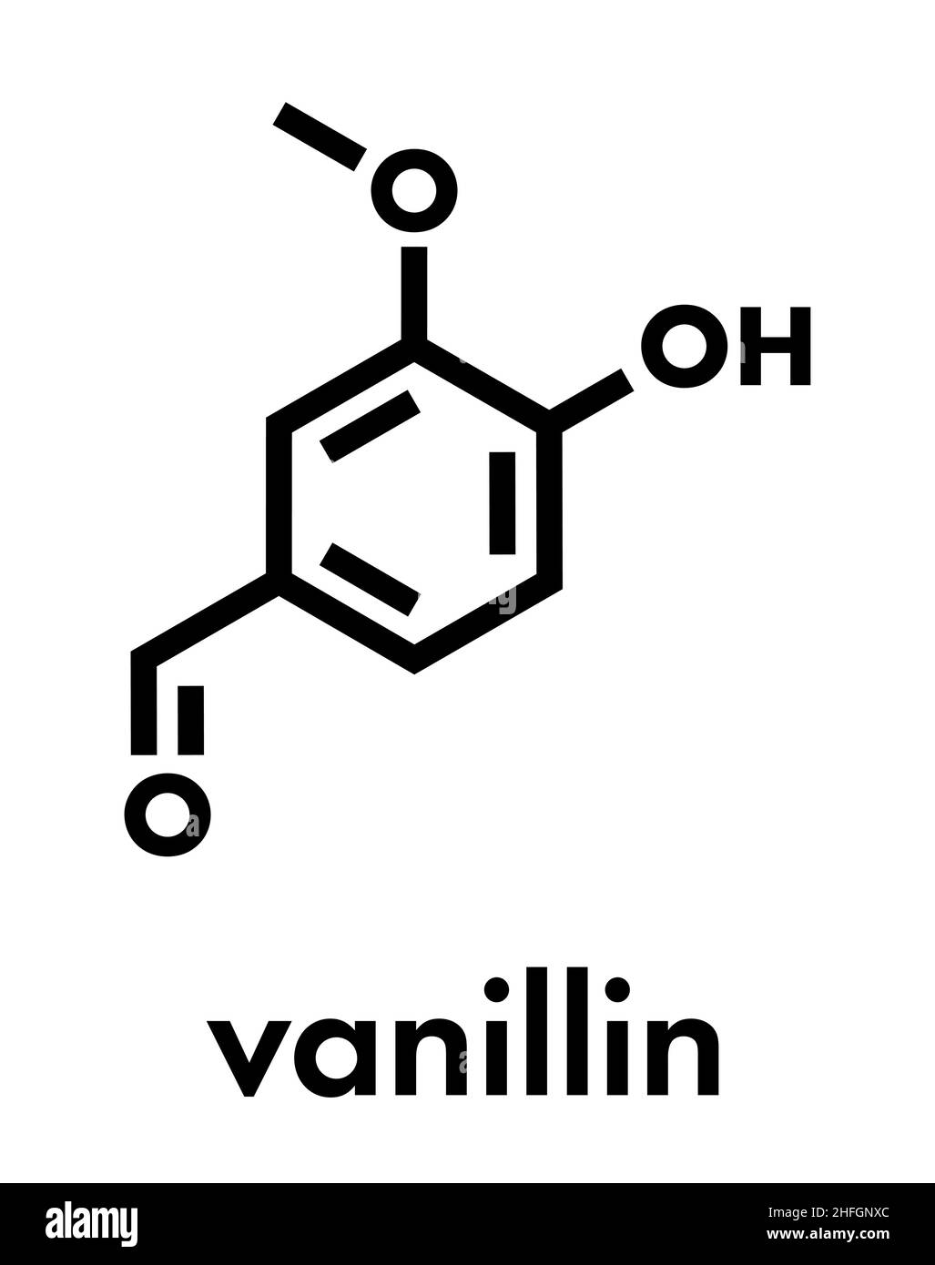 Vanillin vanilla extract molecule. Skeletal formula Stock Vector Image ...