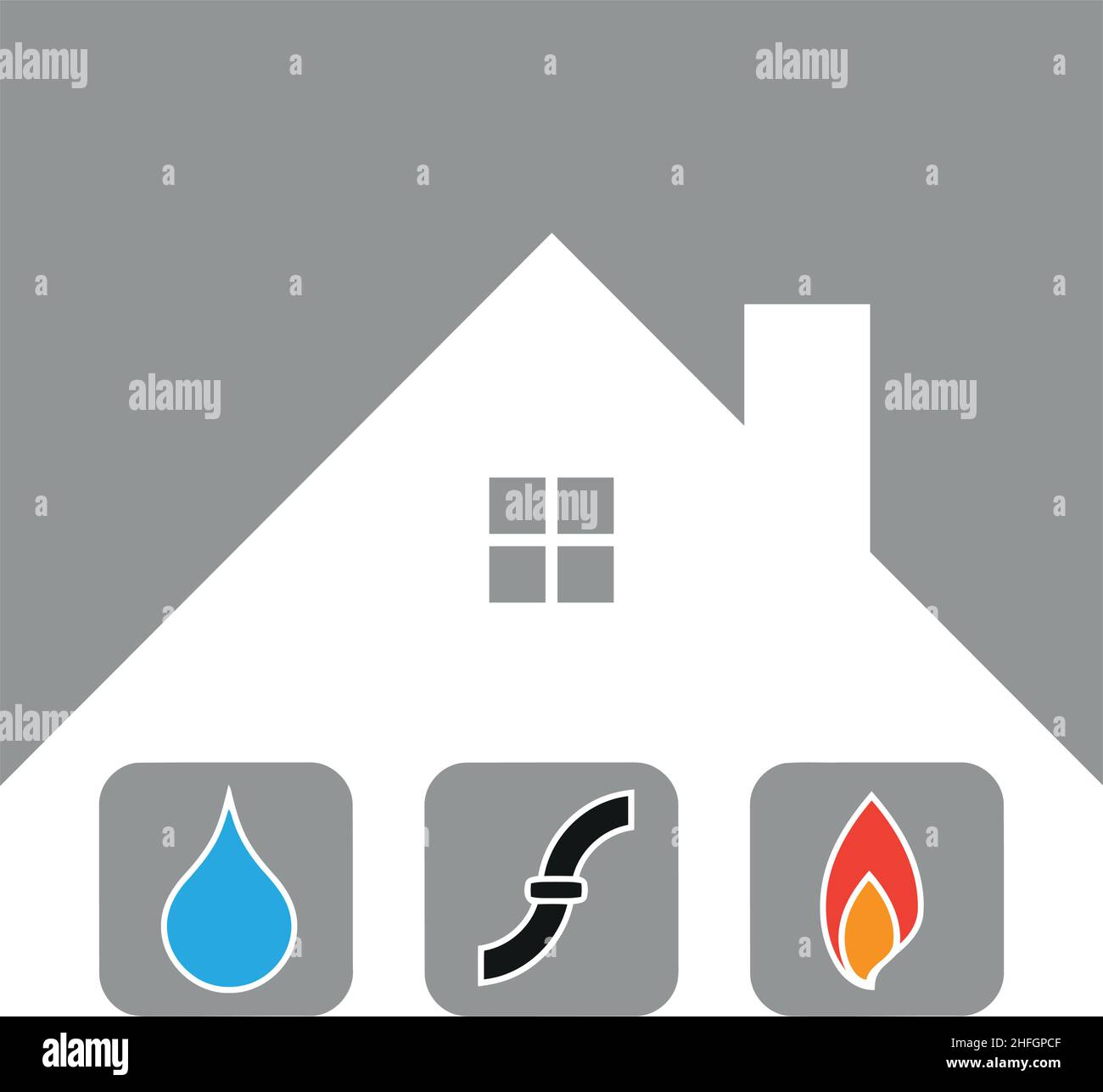 House, Drop, Pipe, Flame, Installer, Plumber, Logo Stock Vector Image ...