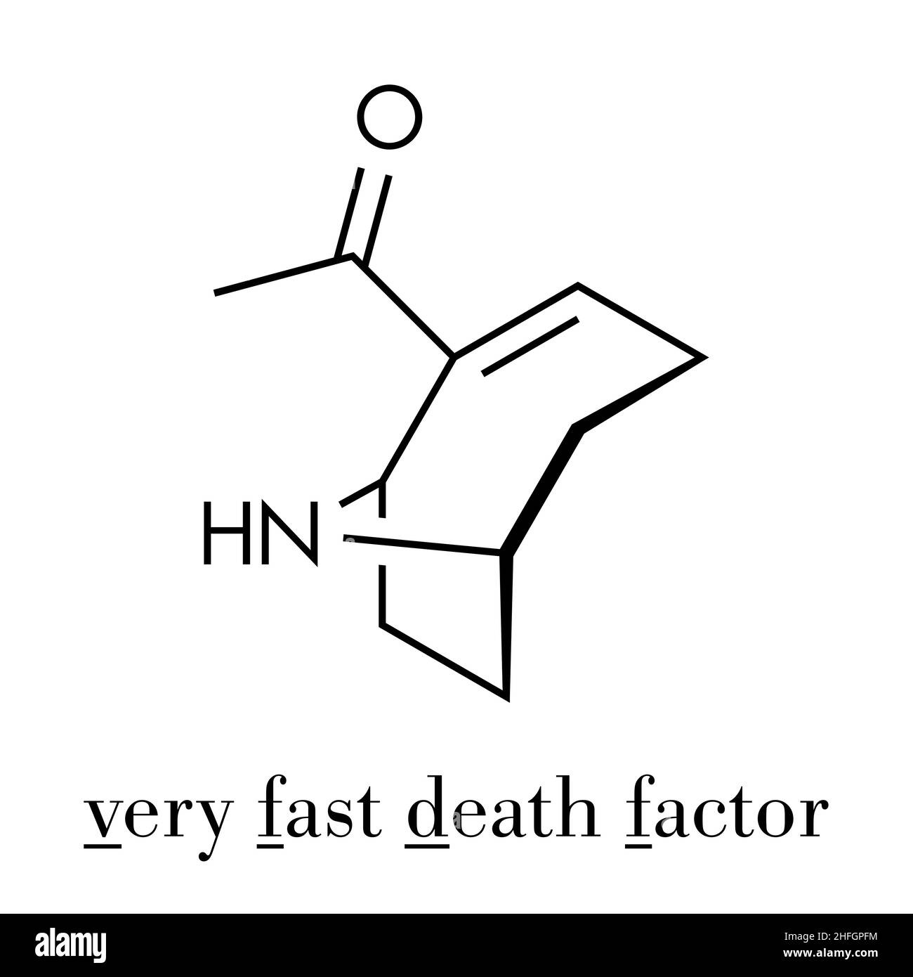 Anatoxin-a (very fast death factor, VFDF) molecule. Skeletal formula ...