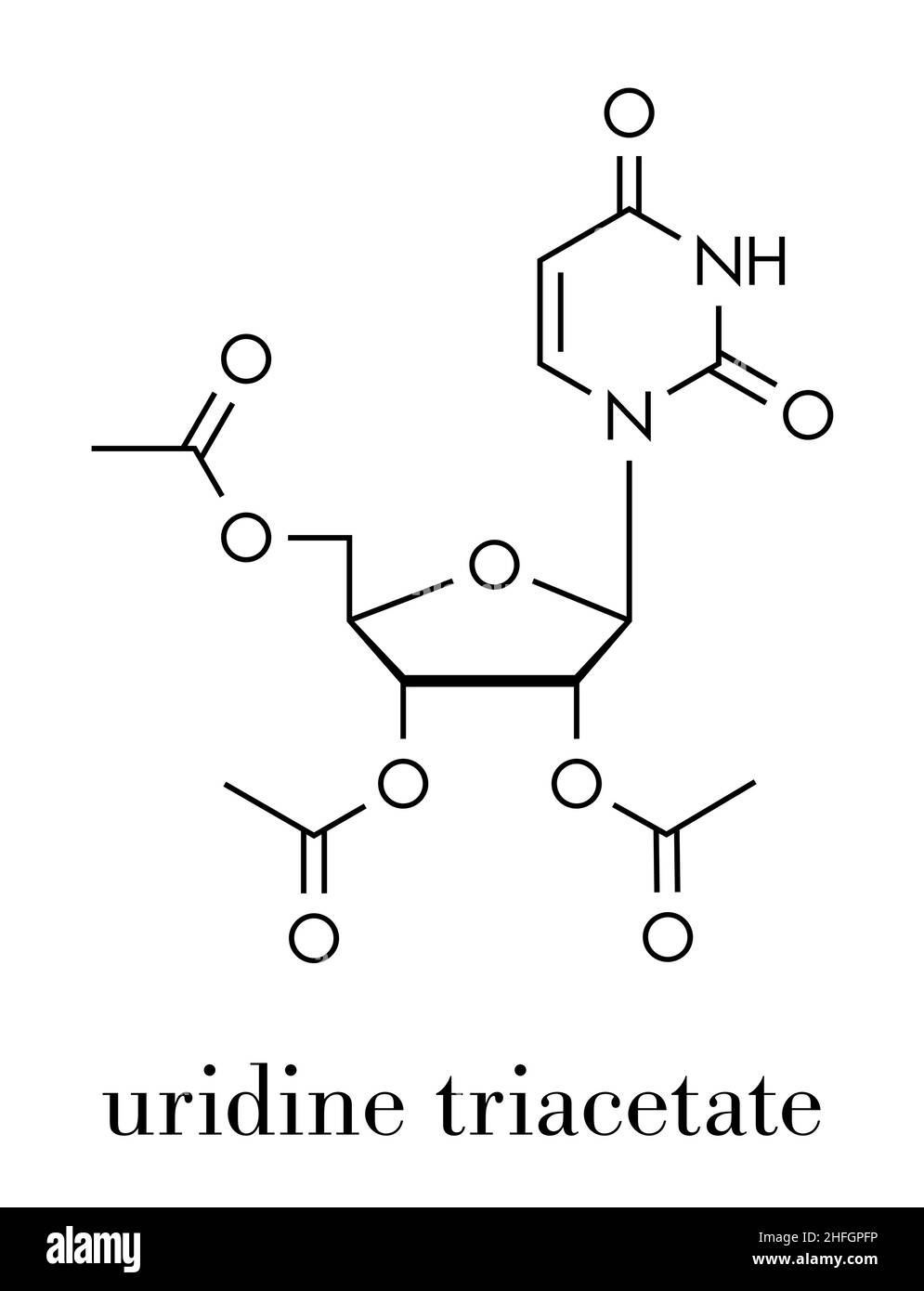 Uridine triacetate drug molecule. Used as antidote to treat ...