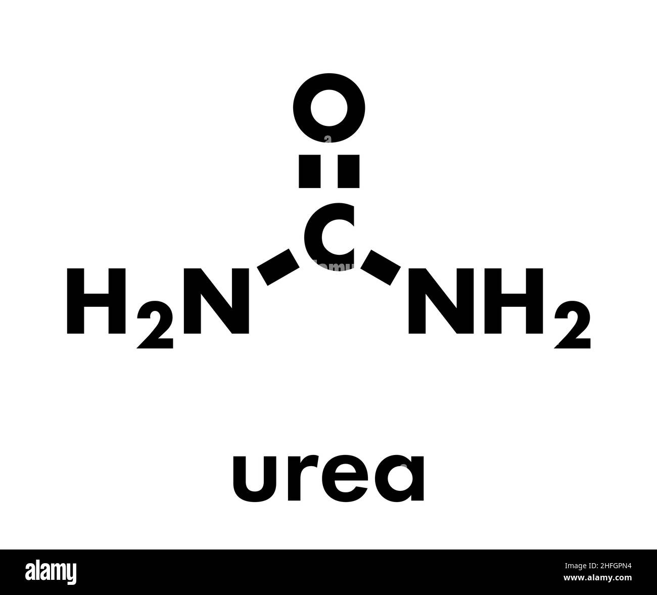 Urea (carbamide) molecule. Used in cosmetics, fertilizer; present in ...