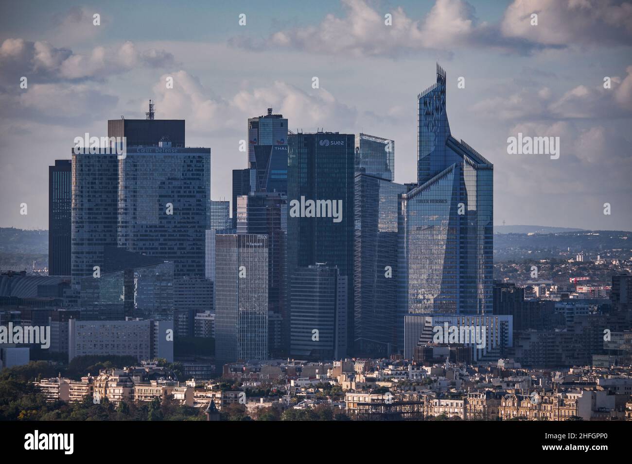 Panorama Aerial View - Skyline of Paris, France. A view from the top ...