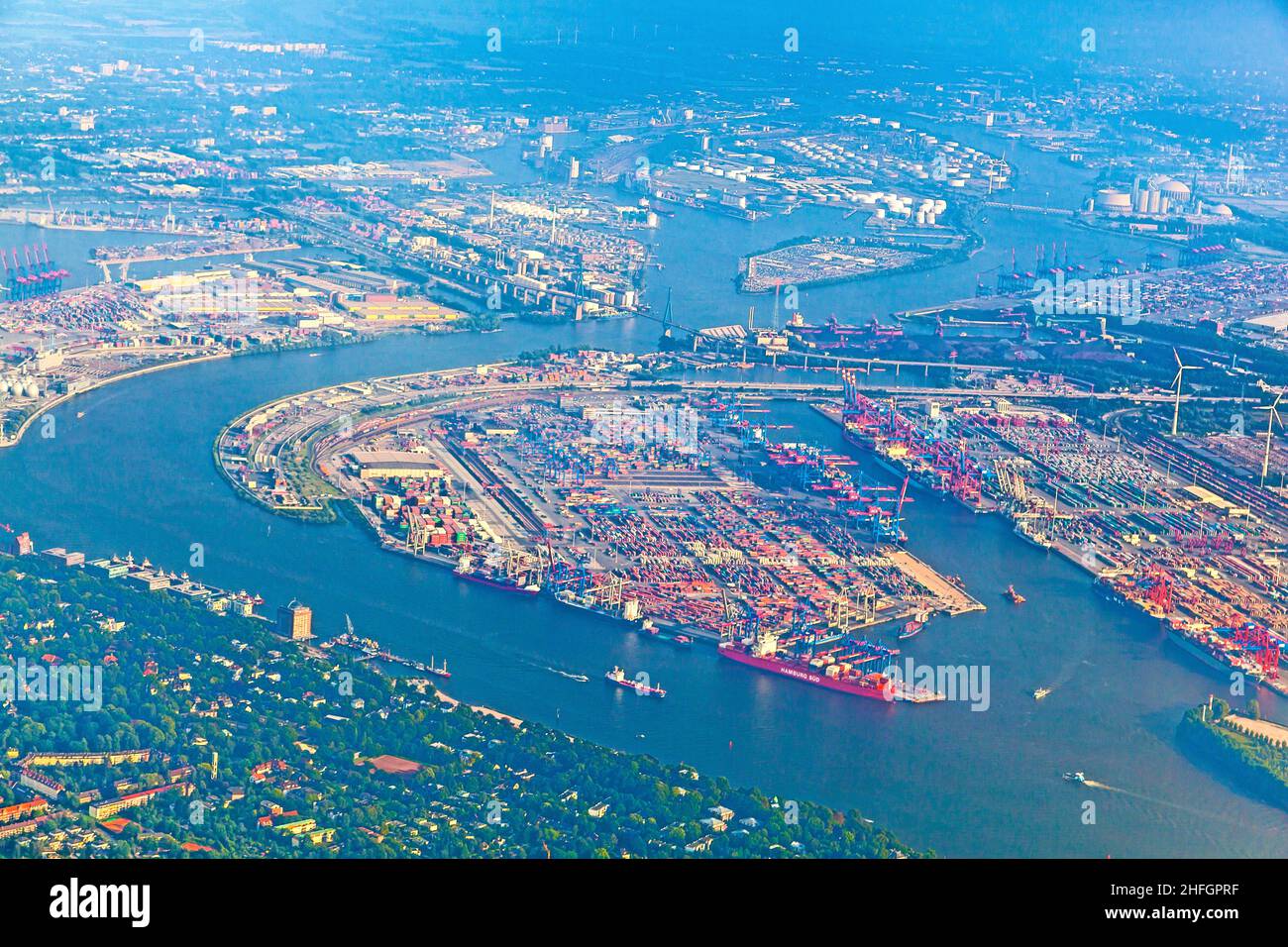 aerial of Hamburg, Germany seen from aircraft Stock Photo - Alamy