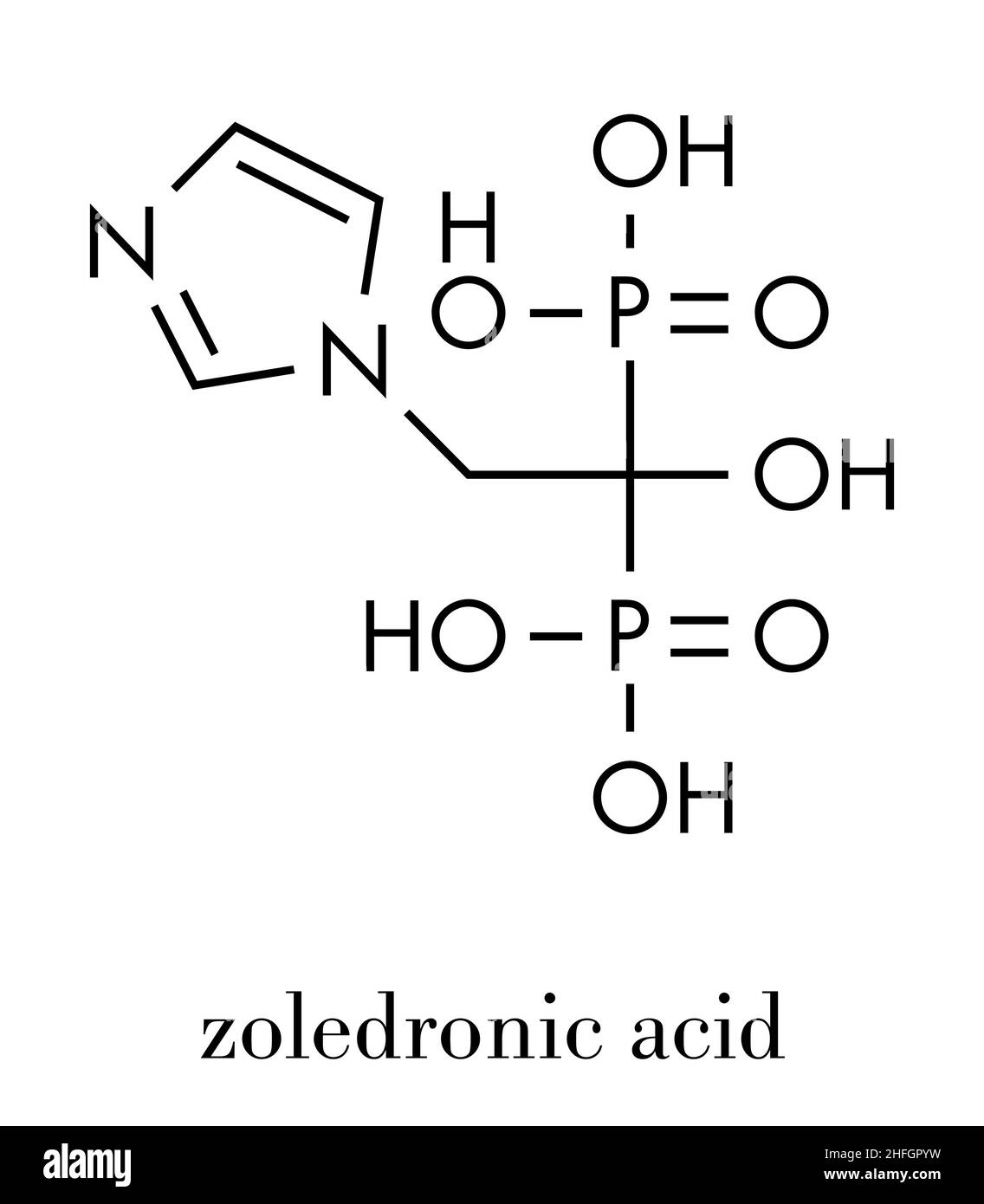 Zoledronic acid (zoledronate) osteoporosis drug molecule ...