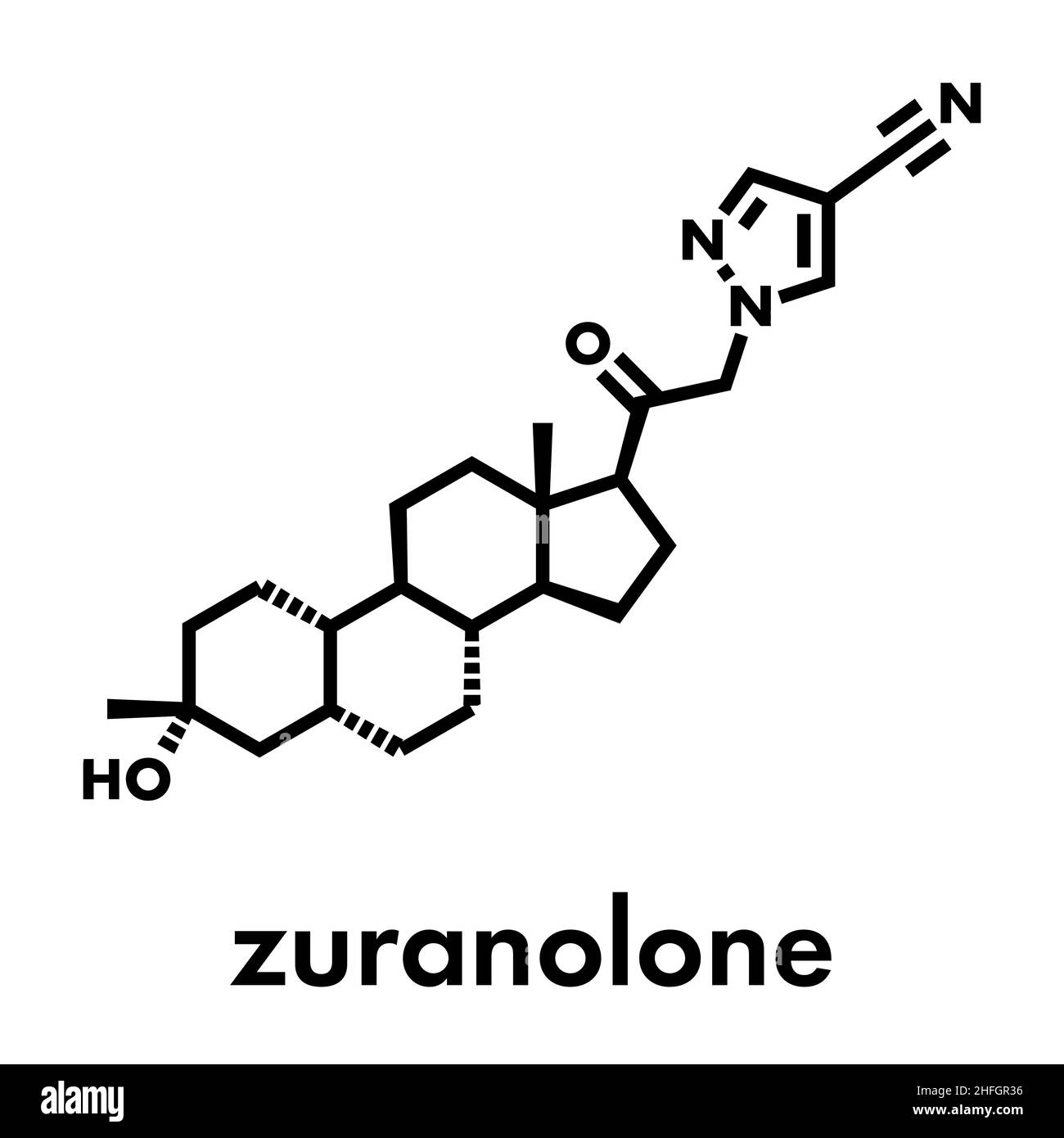 Zuranolone drug molecule. Skeletal formula Stock Vector Image & Art - Alamy