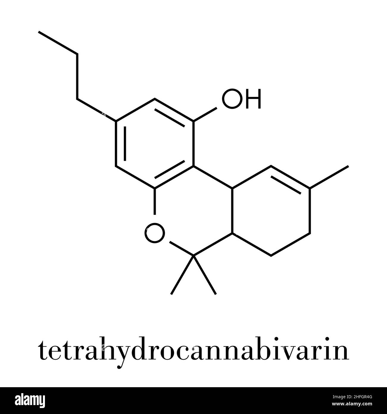 Tetrahydrocannabivarin cannabinoid molecule Stock Vector Images - Alamy