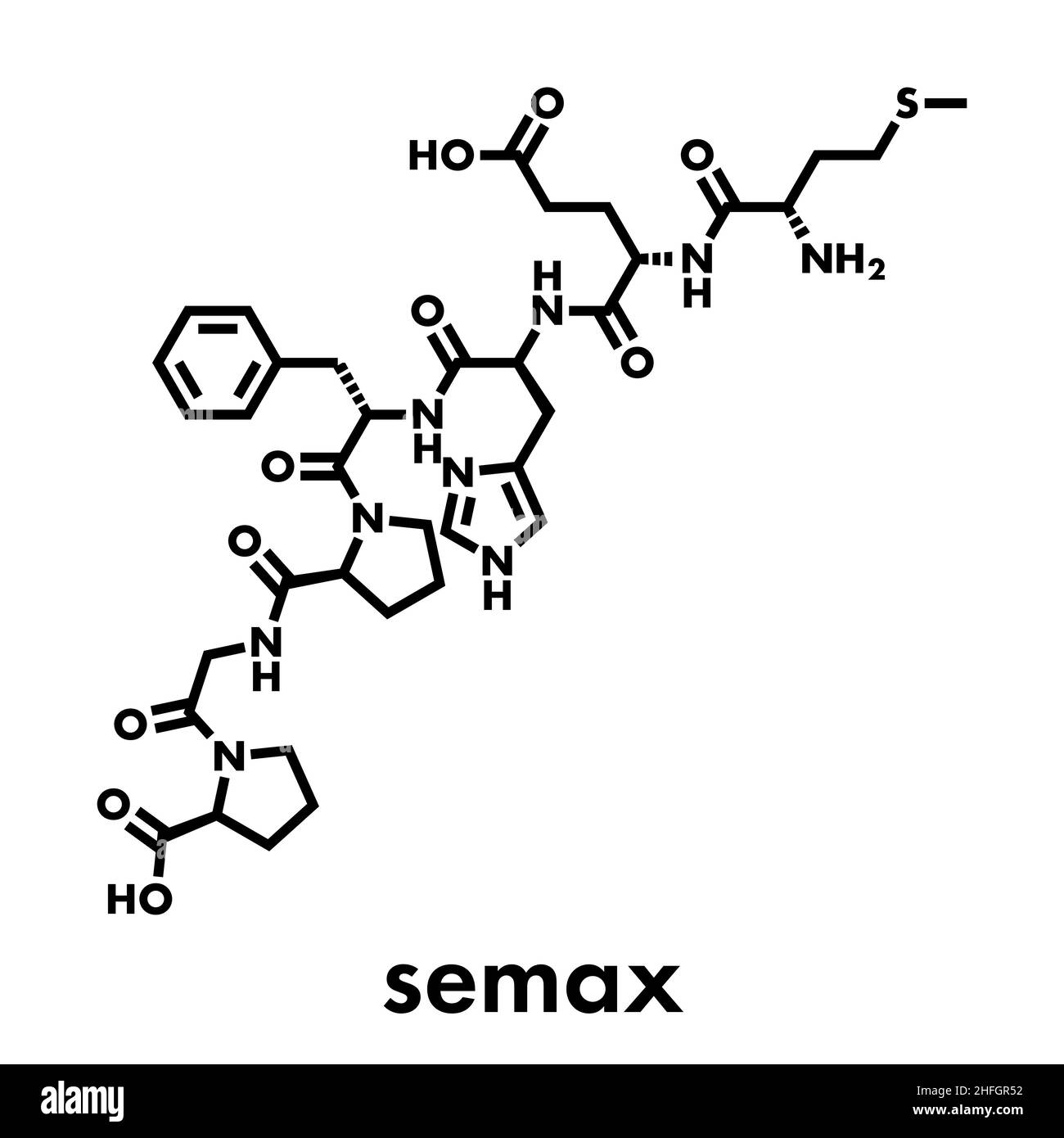 Semax peptide drug molecule. Skeletal formula Stock Vector Image & Art ...
