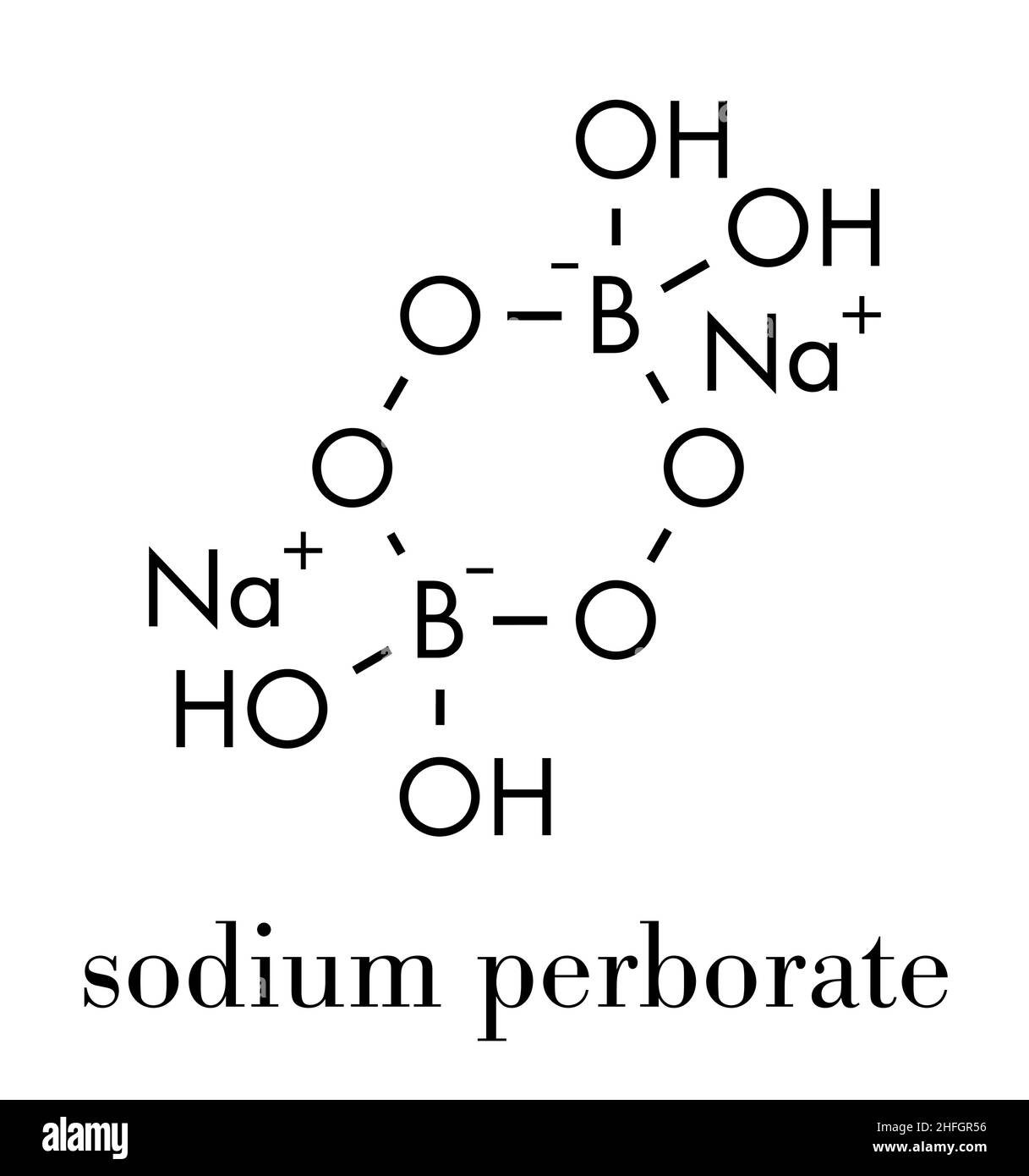 Sodium perborate. Used in detergents and bleaching products. Skeletal ...