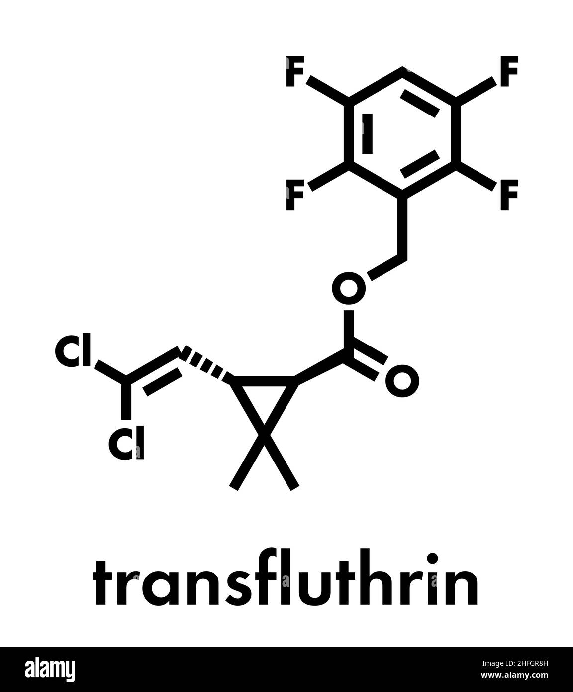 Transfluthrin insecticide molecule. Skeletal formula Stock Vector Image ...