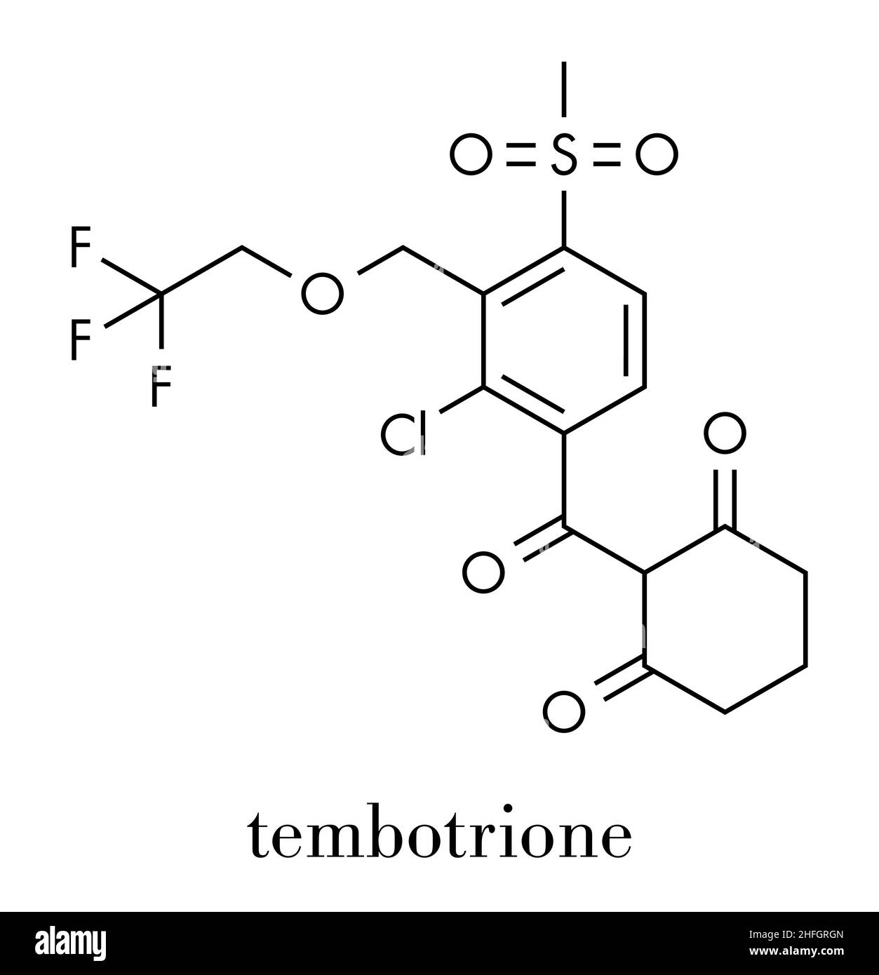 Tembotrione herbicide molecule. Skeletal formula Stock Vector Image ...