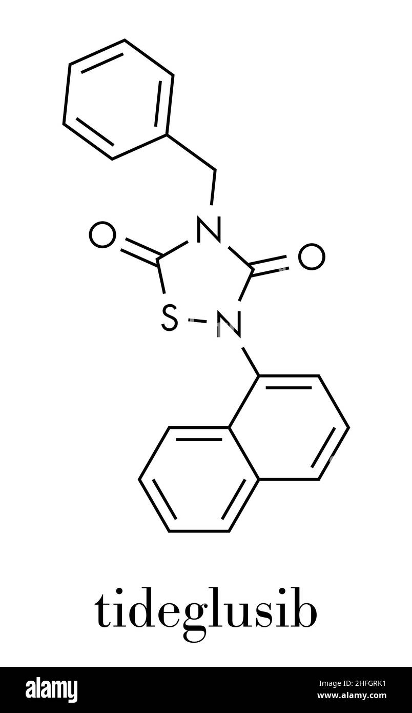Tideglusib drug molecule (GSK-3 inhibitor). Skeletal formula Stock ...