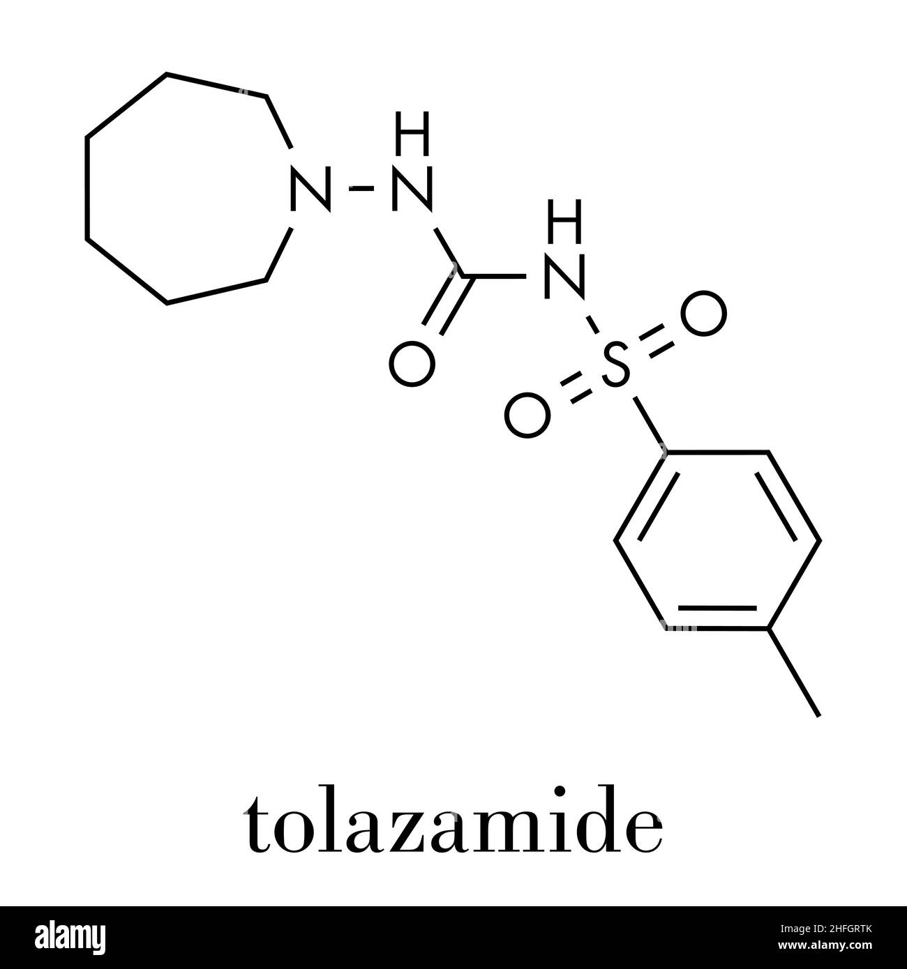 Tolazamide diabetes drug molecule. Skeletal formula Stock Vector Image ...