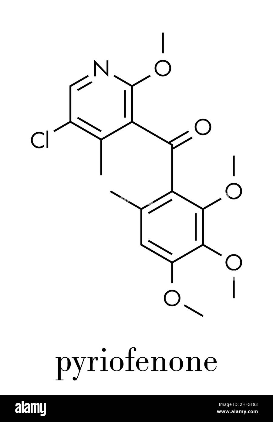 Pyriofenone fungicide molecule. Skeletal formula Stock Vector Image ...