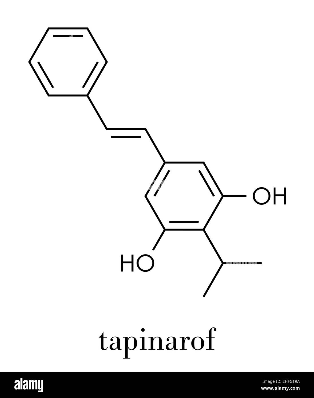 Benvitimod or tapinarof psoriasis drug molecule. Skeletal formula Stock Vector Image & Art - Alamy