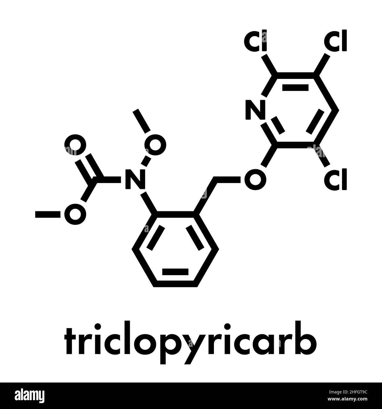 Triclopyricarb fungicide molecule. Skeletal formula Stock Vector Image ...