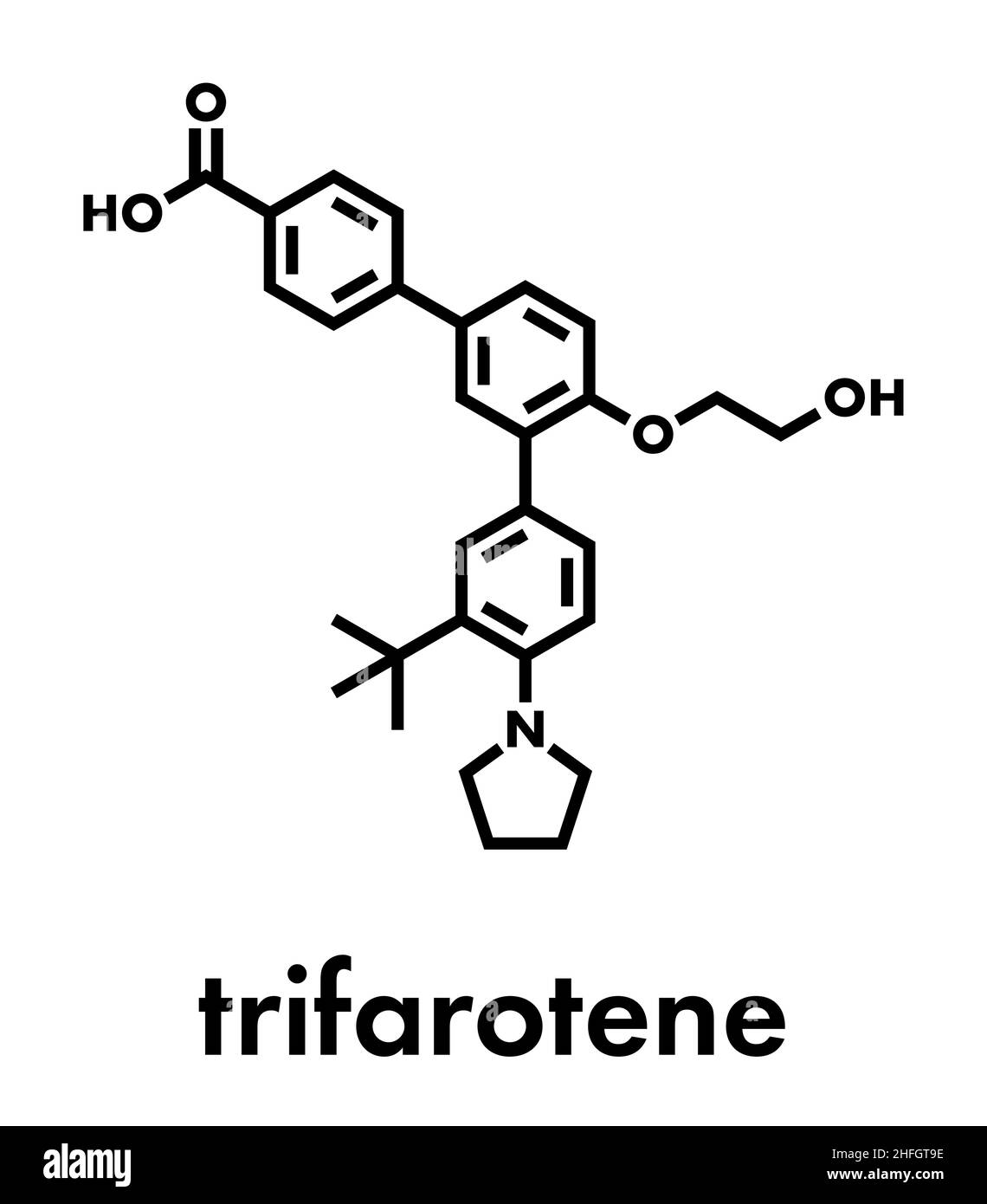 Trifarotene acne drug molecule. Skeletal formula Stock Vector Image ...