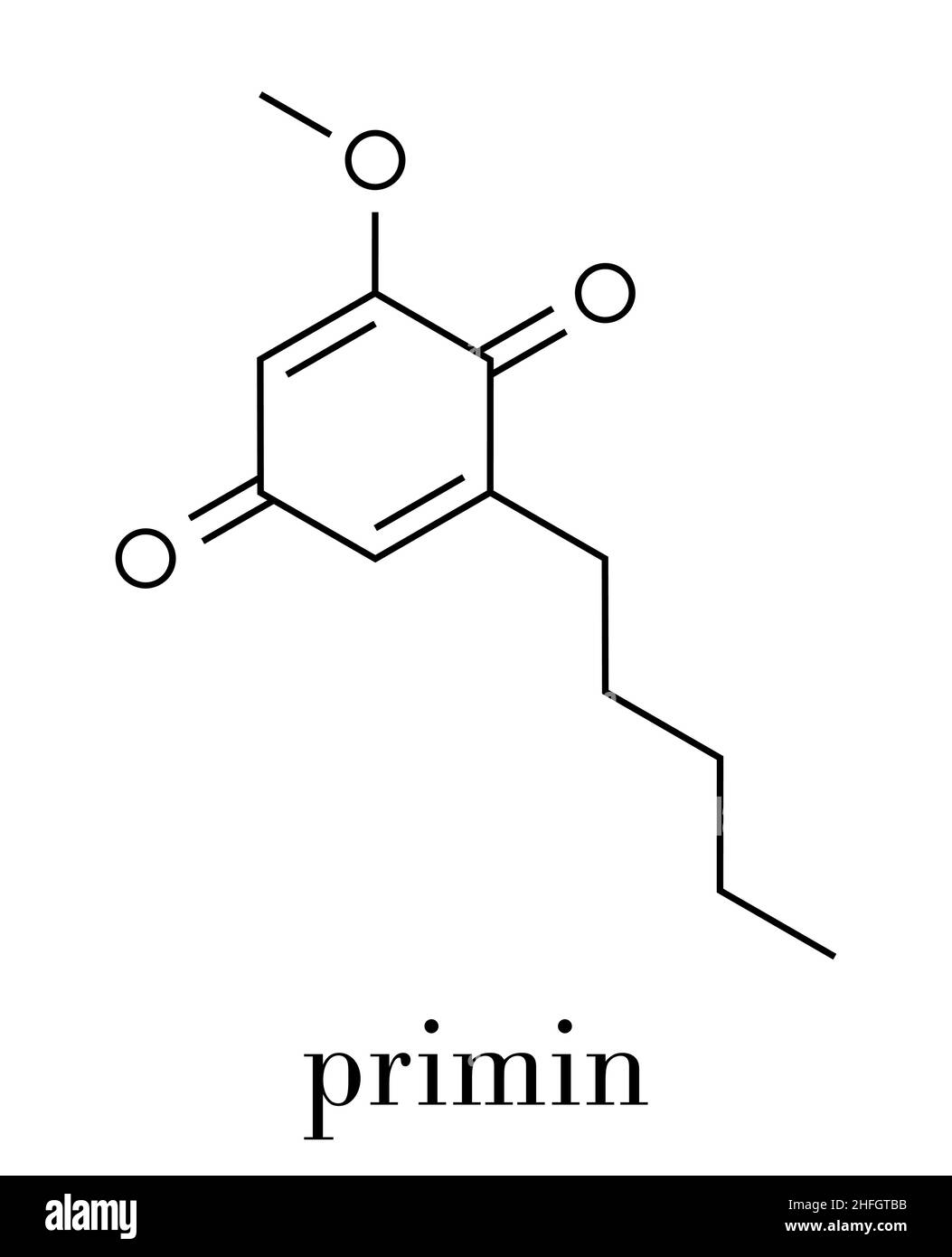 Primin primrose plant allergen molecule. Skeletal formula Stock Vector ...