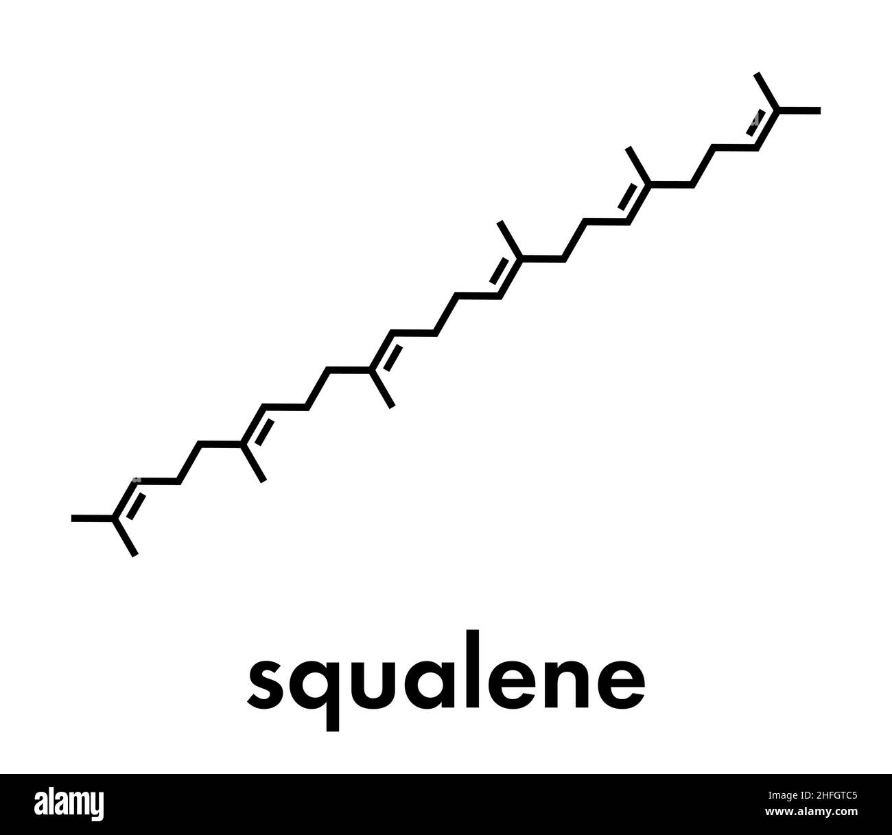Squalene natural hydrocarbon molecule. Found in shark liver oil and ...