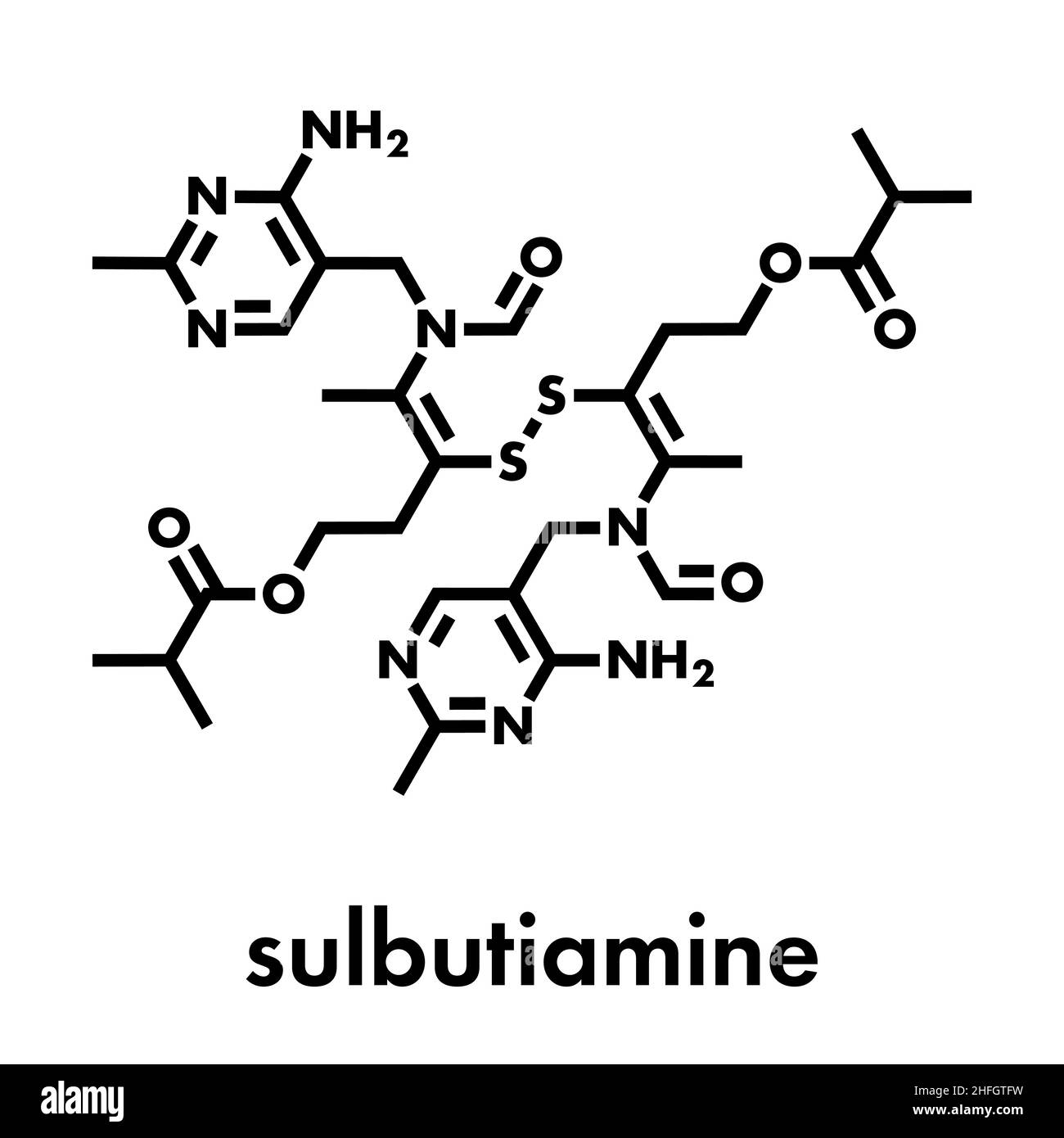 Sulbutiamine asthenia drug molecule. Also used in nutritional ...