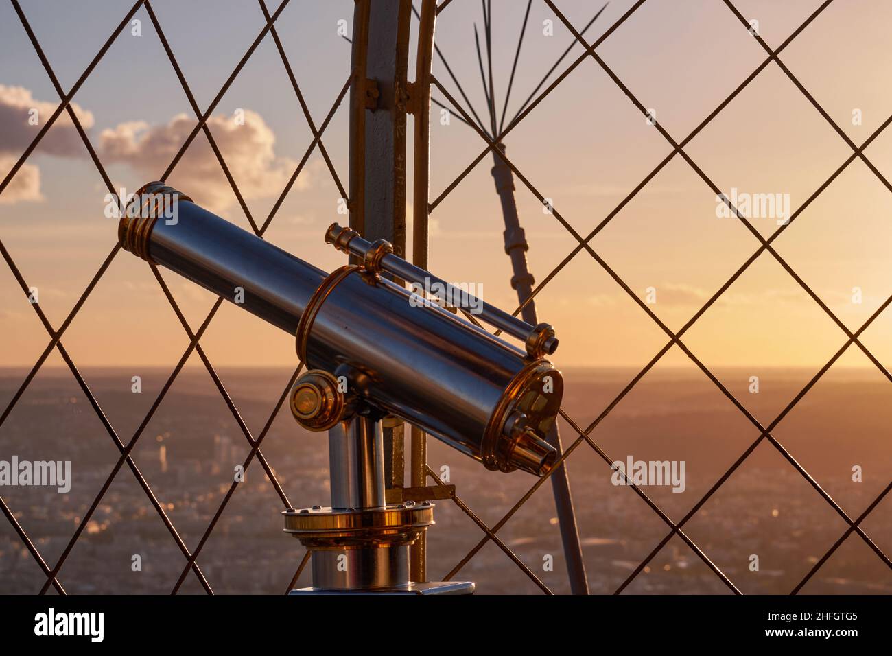 Observation Binoculars in the Top Platform of Eiffel Tower and a ...