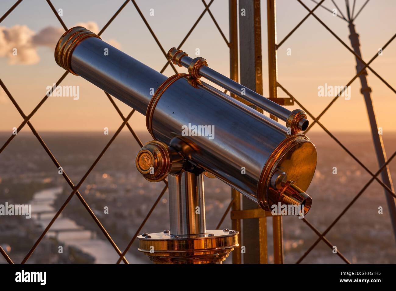 Observation Binoculars in the Top Platform of Eiffel Tower and a ...