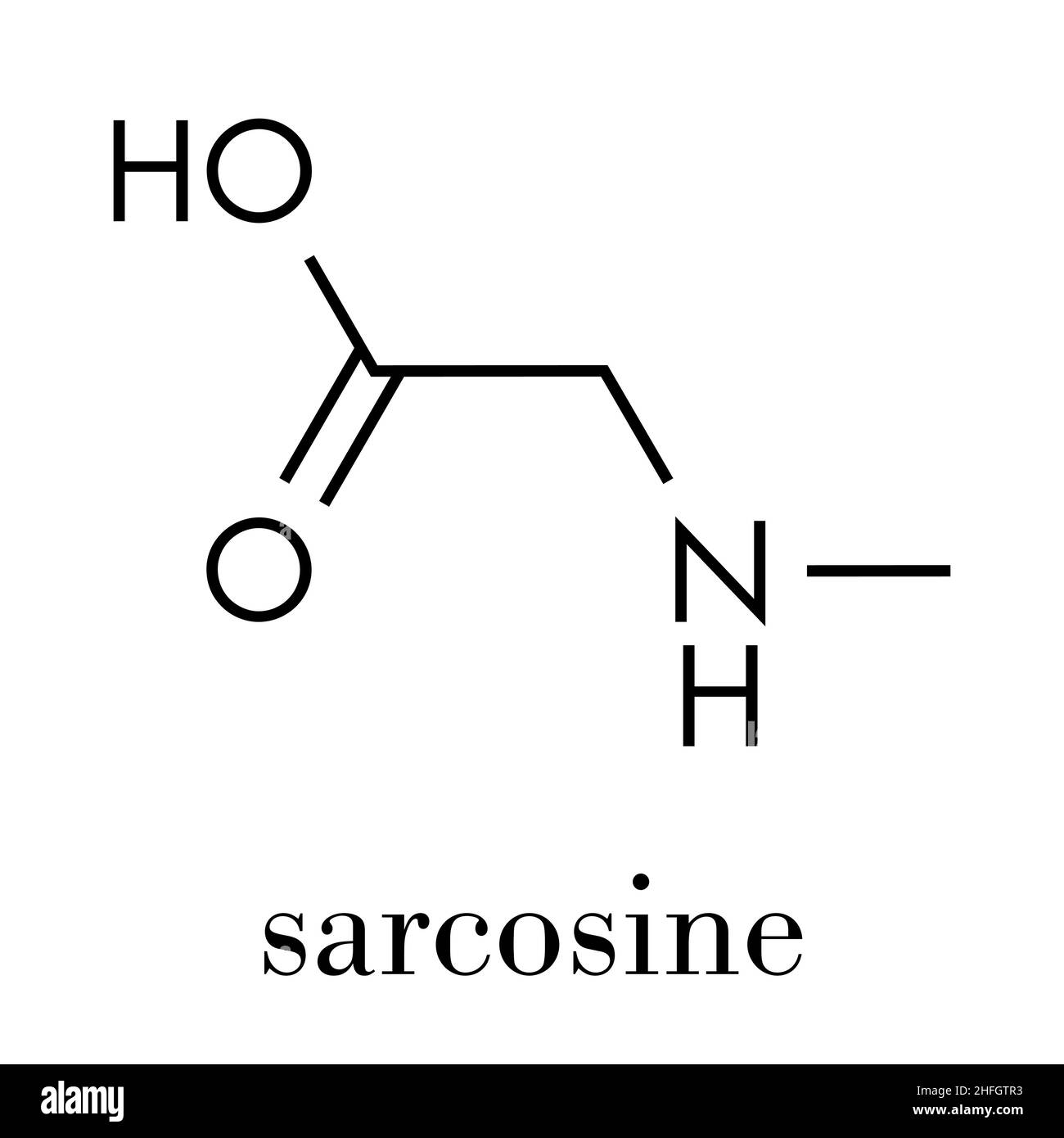 Sarcosine (N-methylglycine) molecule. Skeletal formula Stock Vector ...