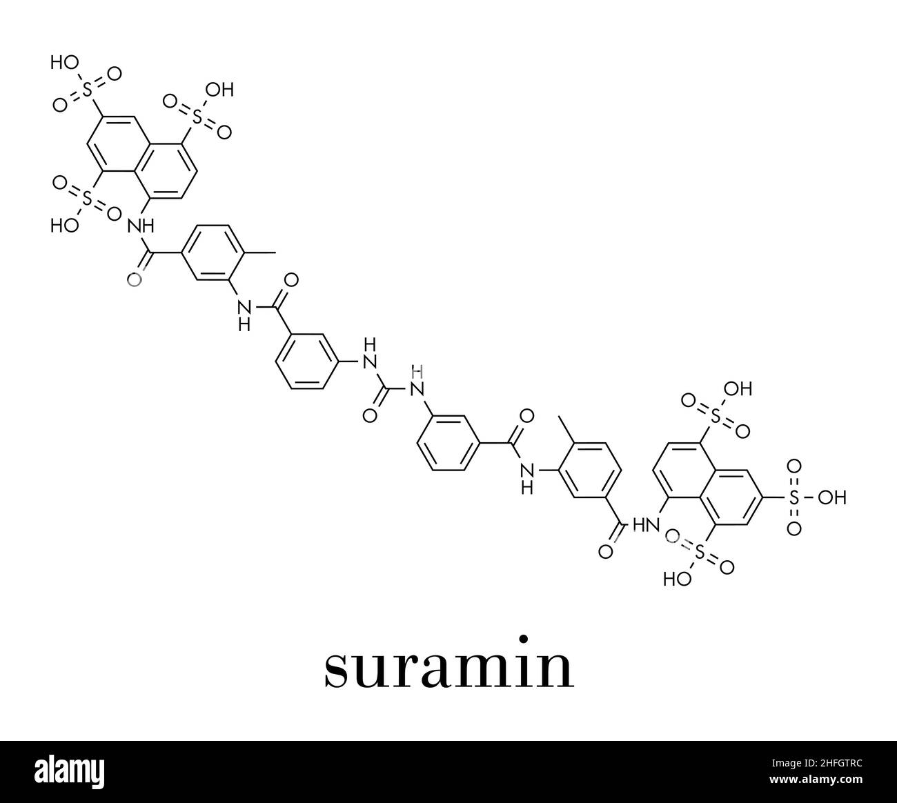 Suramin sleeping sickness drug molecule. Skeletal formula Stock Vector ...