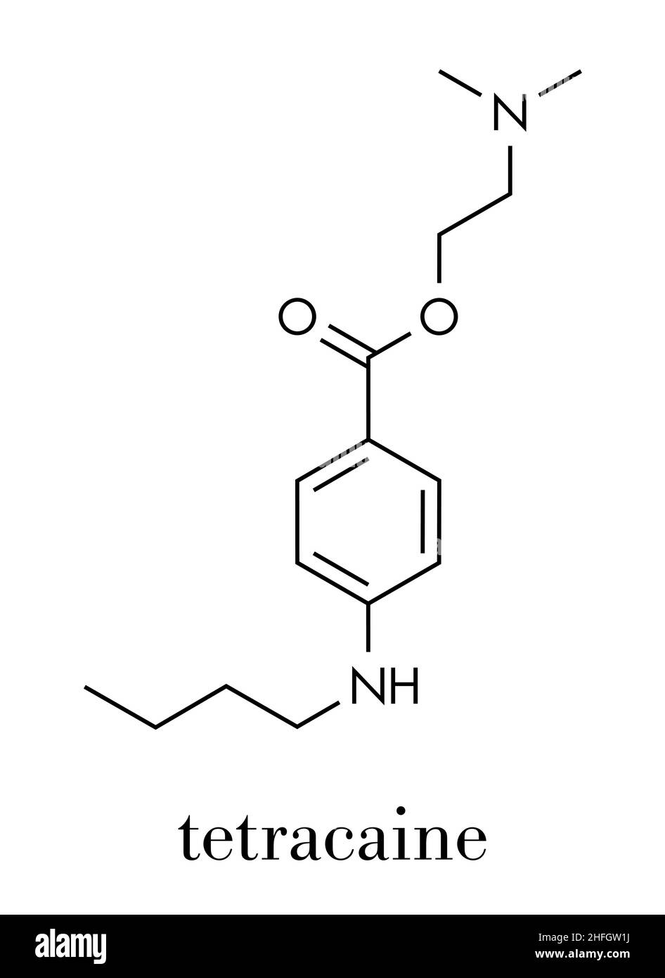 Tetracaine local anesthetic drug molecule. Skeletal formula Stock Vector Image & Art - Alamy