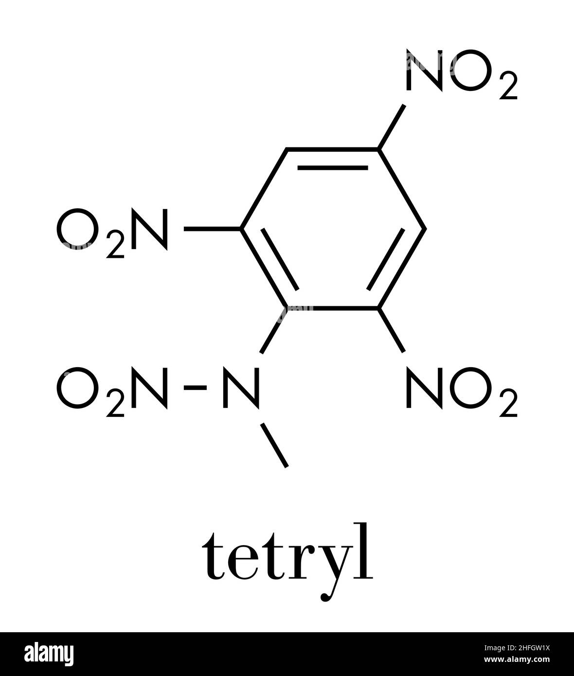 Tetryl explosive molecule. Skeletal formula Stock Vector Image & Art ...