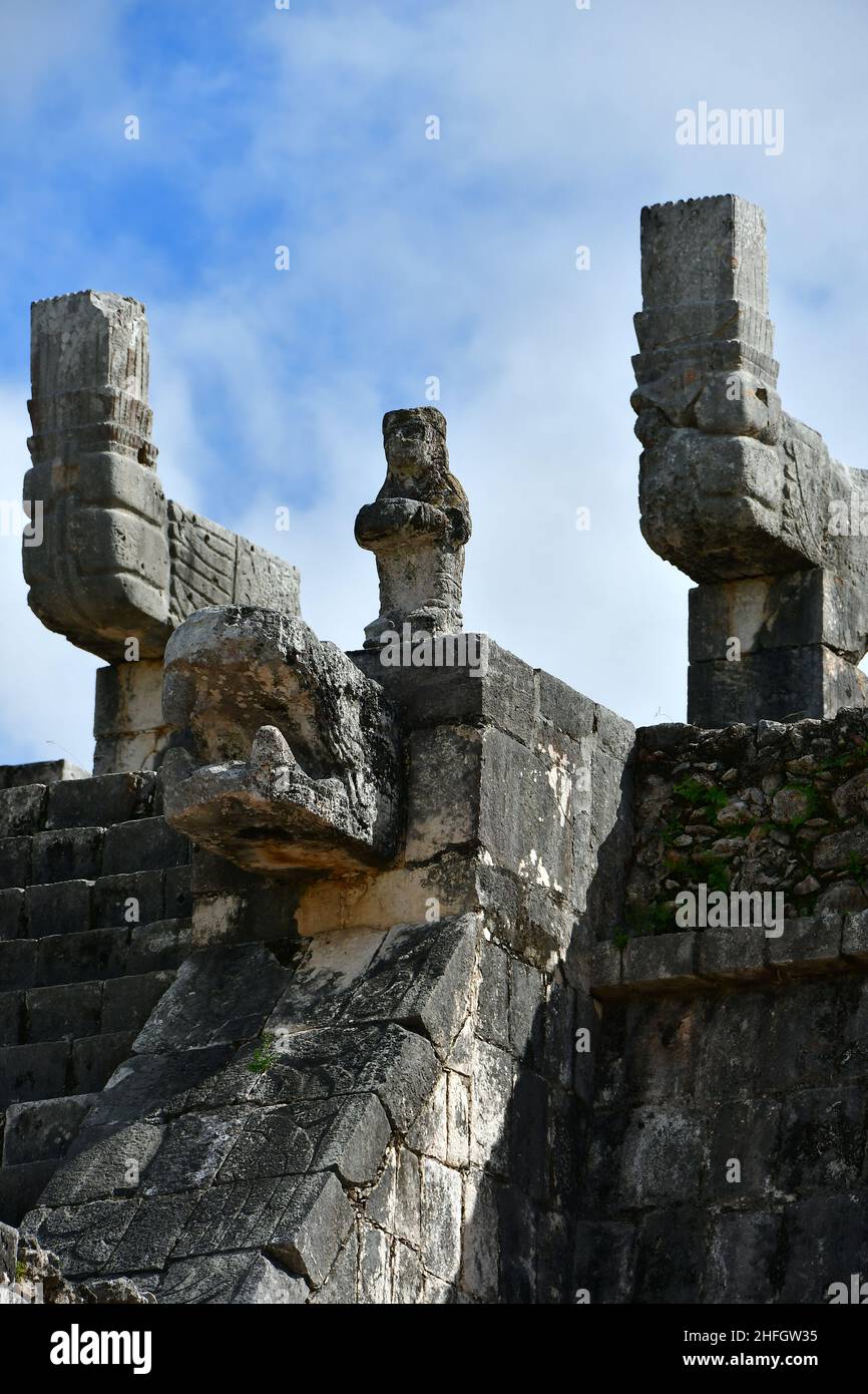 Warrior and serpent head, Temple of the Warriors (Templo de los ...
