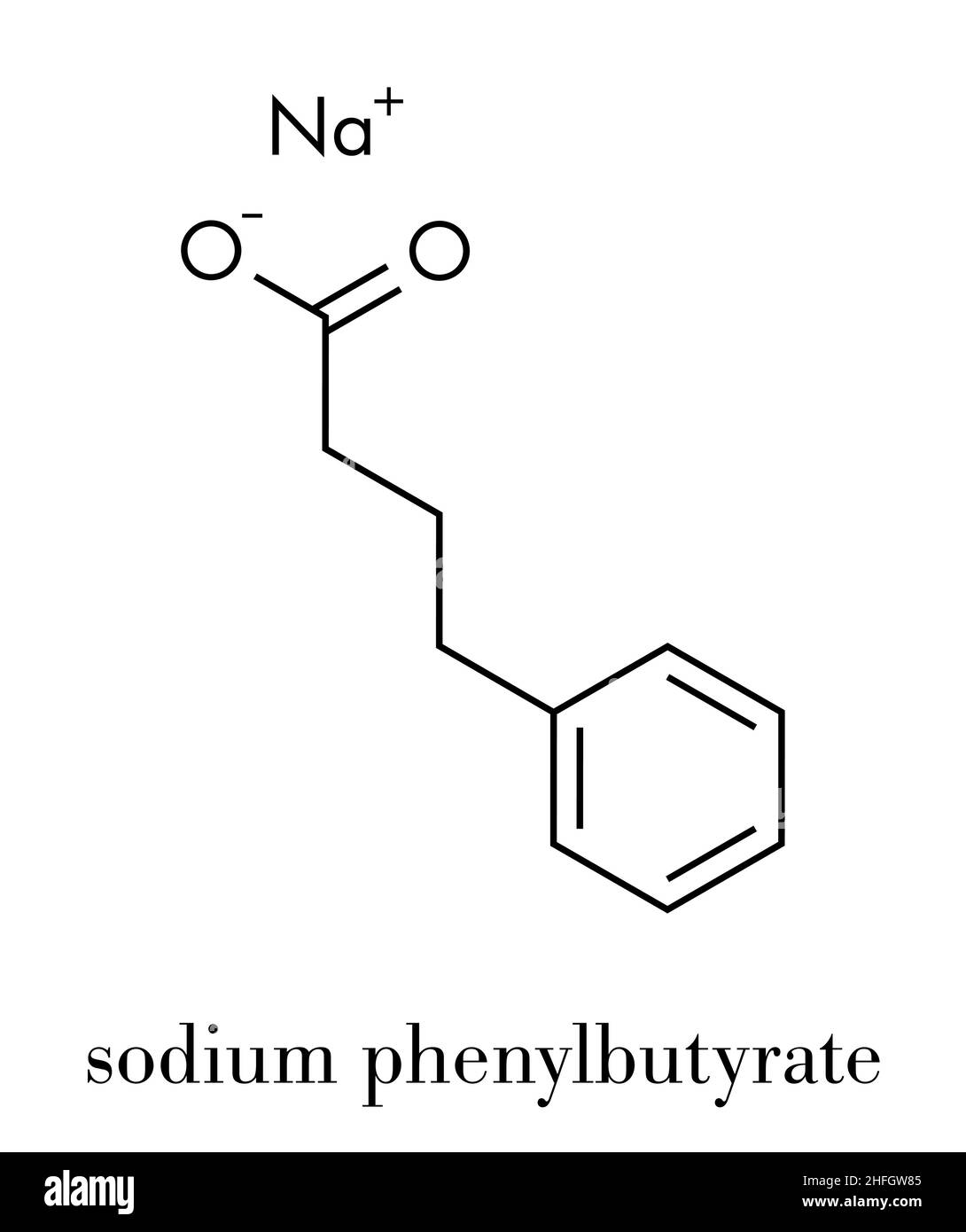 Sodium phenylbutyrate urea cycle disorders drug molecule. Also acts as ...