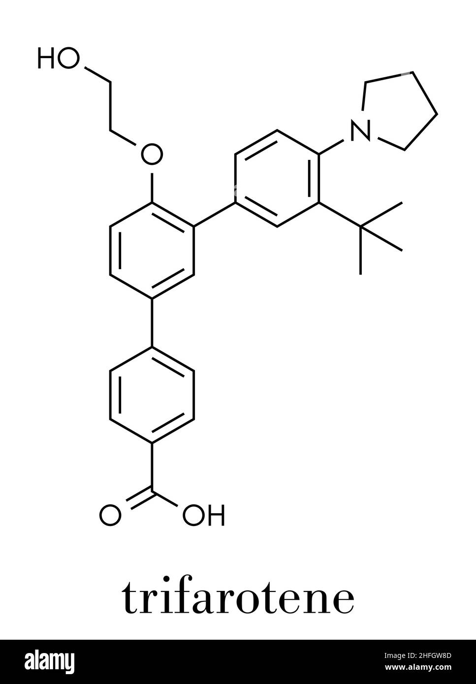 Trifarotene acne drug molecule. Skeletal formula Stock Vector Image ...